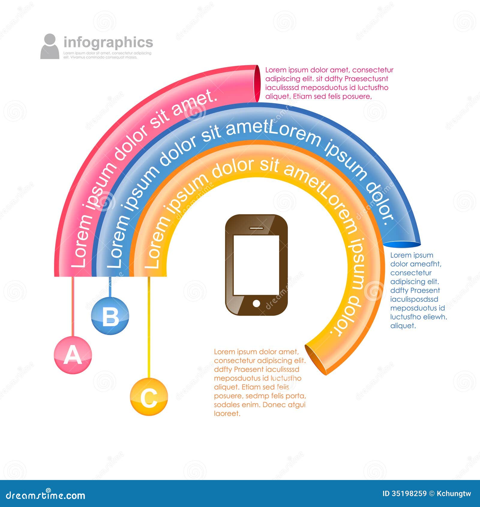 Vector Abstract 3d Tube Infographics Stock Vector - Illustration of ...