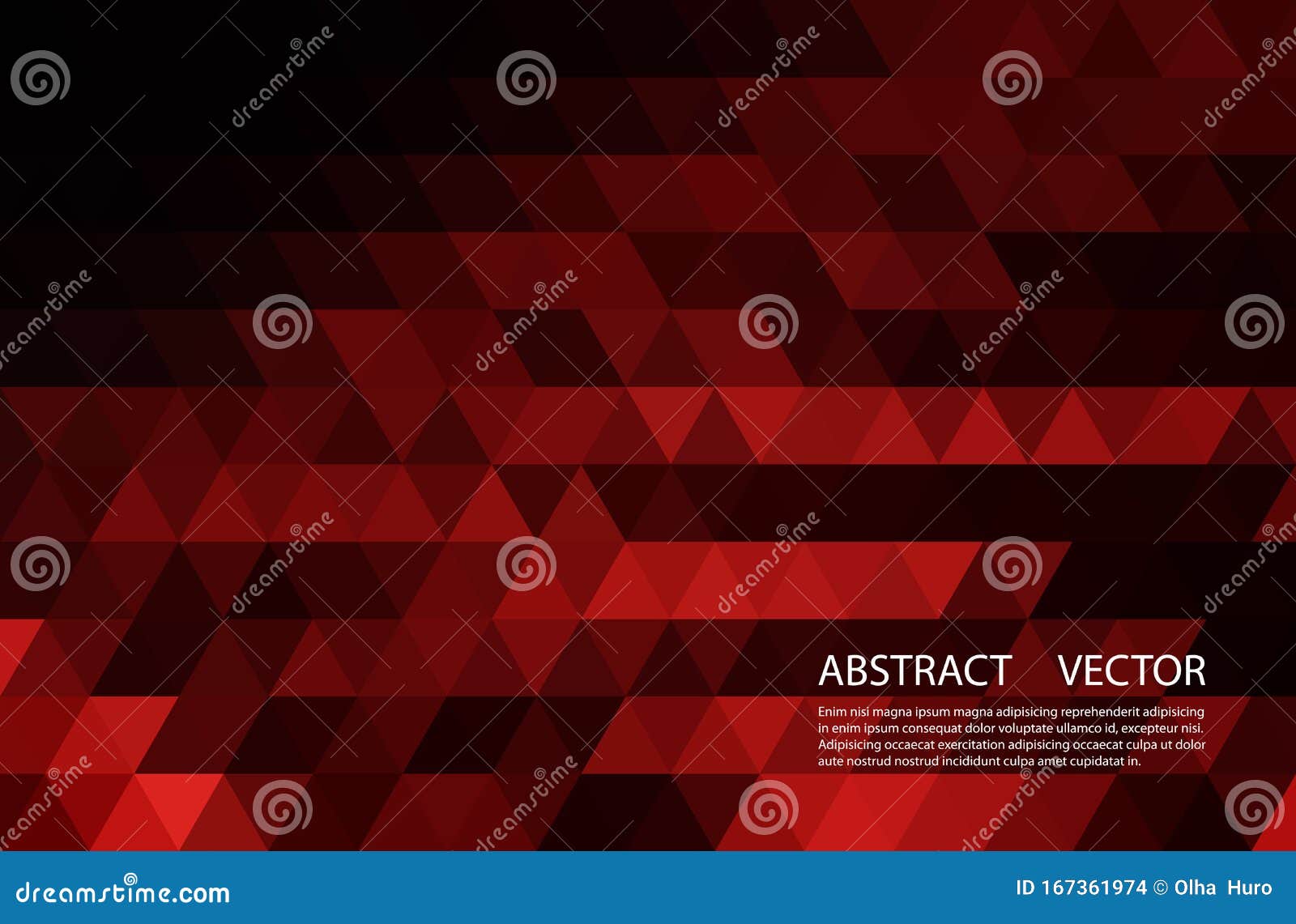 Vector Abstract Dark Red Triangular Background for Your Business. Stock ...