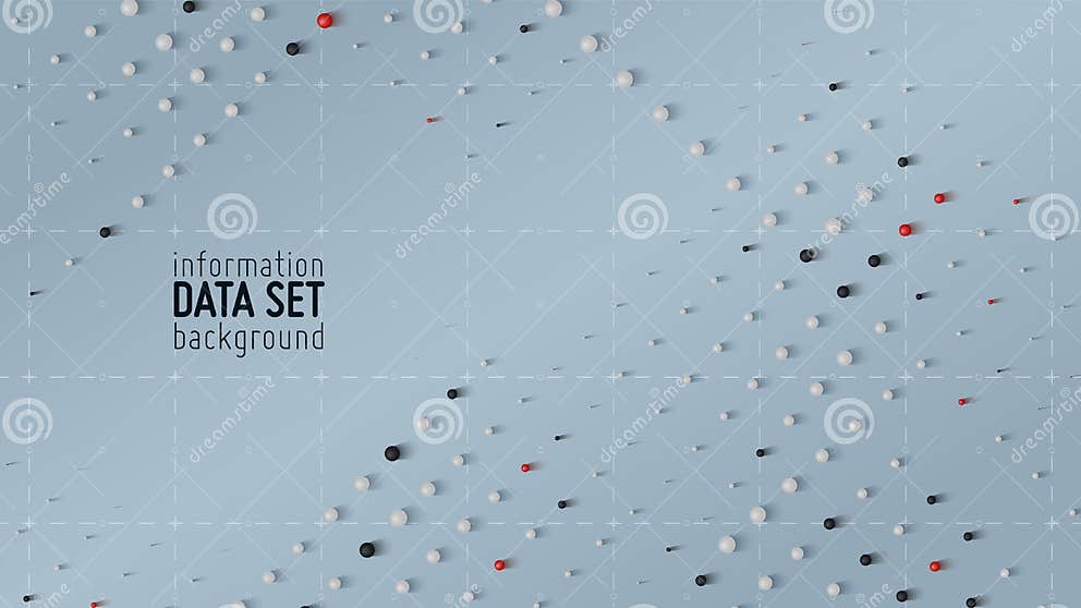 Vector Abstract Data Sorting Visualization Background. Big Data. Sorted Data As Tiny Spheres ...