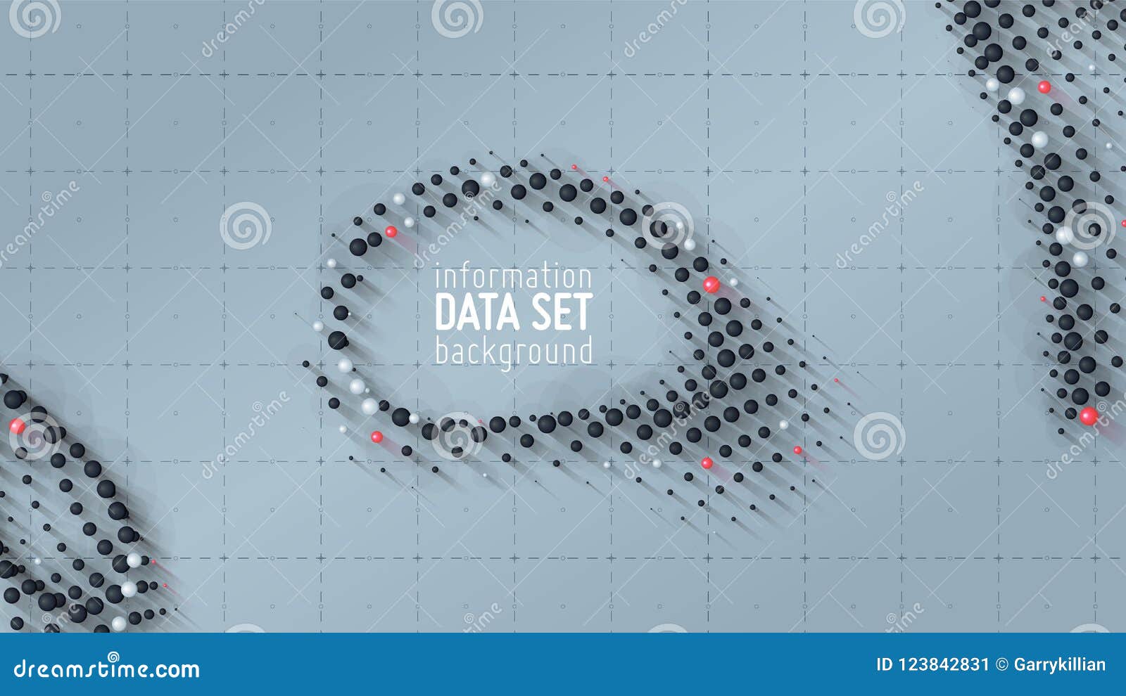 Vector Abstract Data Sorting Visualization Background Big Data Sorted Data As Tiny Spheres
