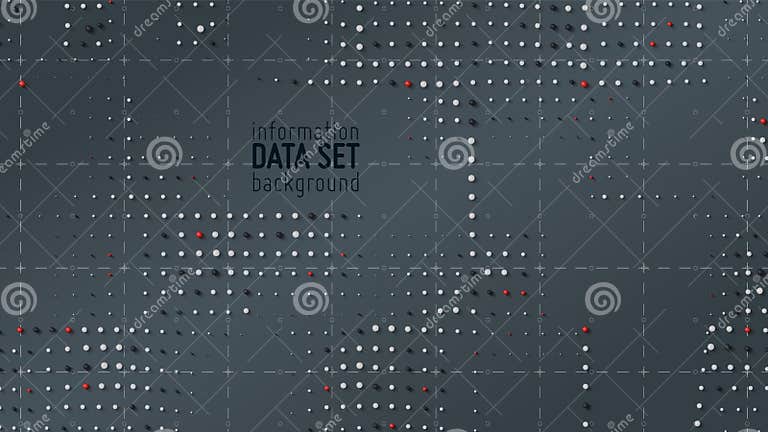 Vector Abstract Data Sorting Visualization Background. Big Data. Sorted Data As Tiny Spheres ...