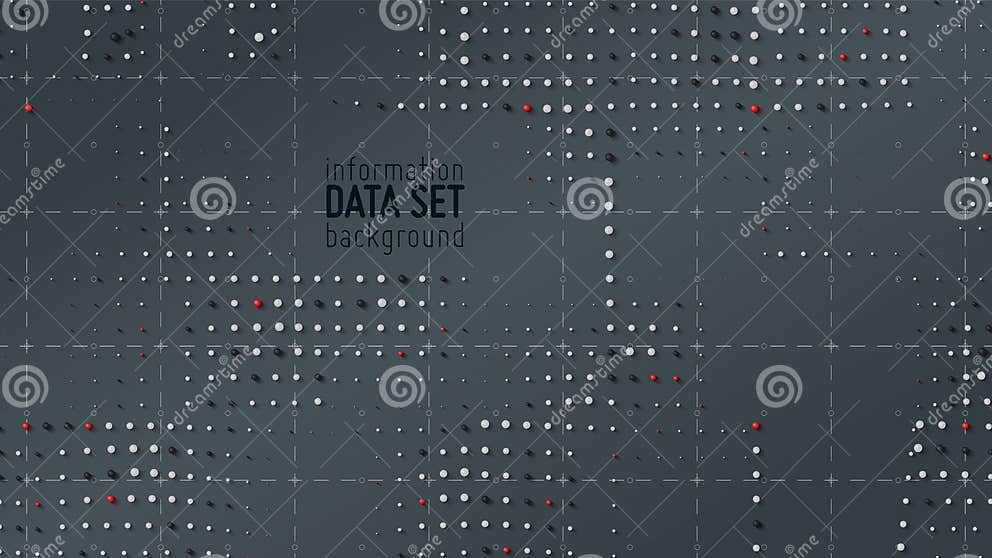 Vector Abstract Data Sorting Visualization Background. Big Data. Sorted Data As Tiny Spheres ...