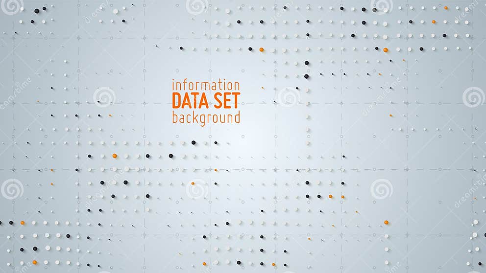 Vector Abstract Data Sorting Visualization Background. Big Data. Sorted Data As Tiny Spheres ...