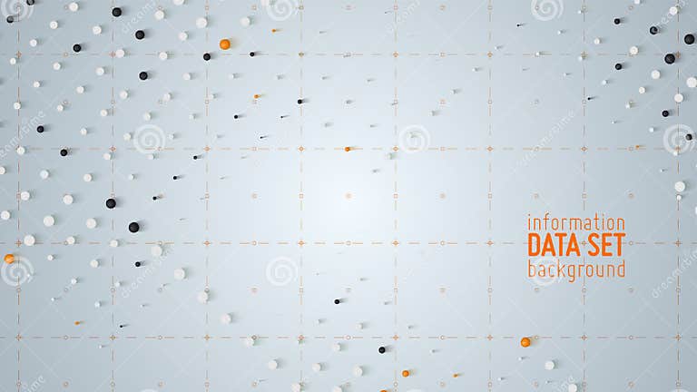 Vector Abstract Data Sorting Visualization Background. Big Data. Sorted Data As Tiny Spheres ...
