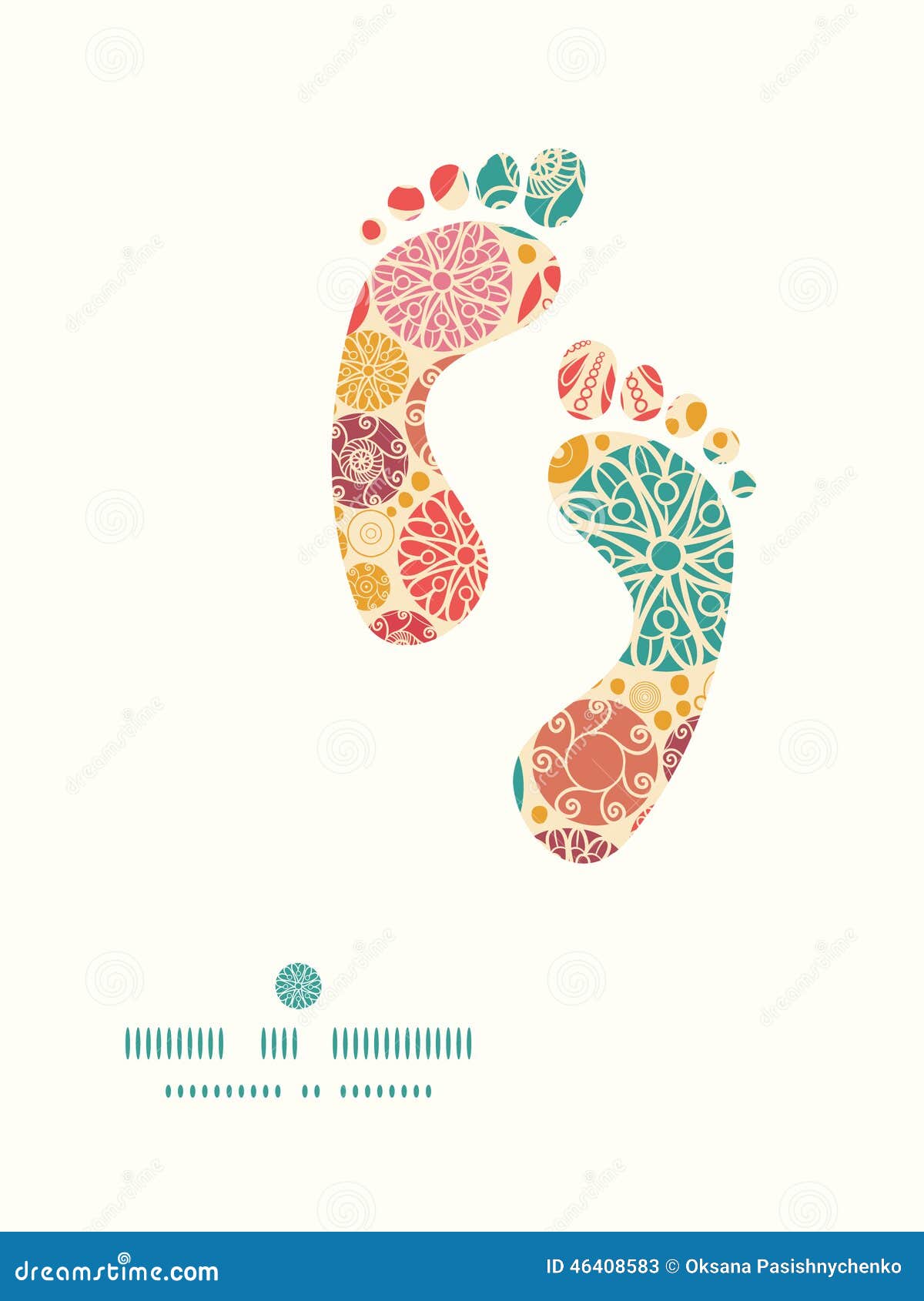 Vector Abstract Decorative Circles Footprints Stock Vector ...