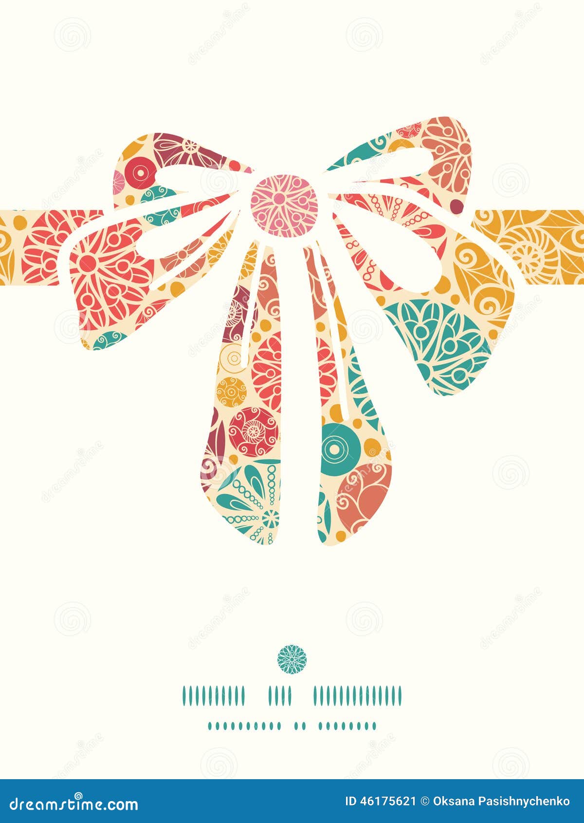 Vector Abstract Decorative Circles Gift Bow Stock Vector - Illustration ...