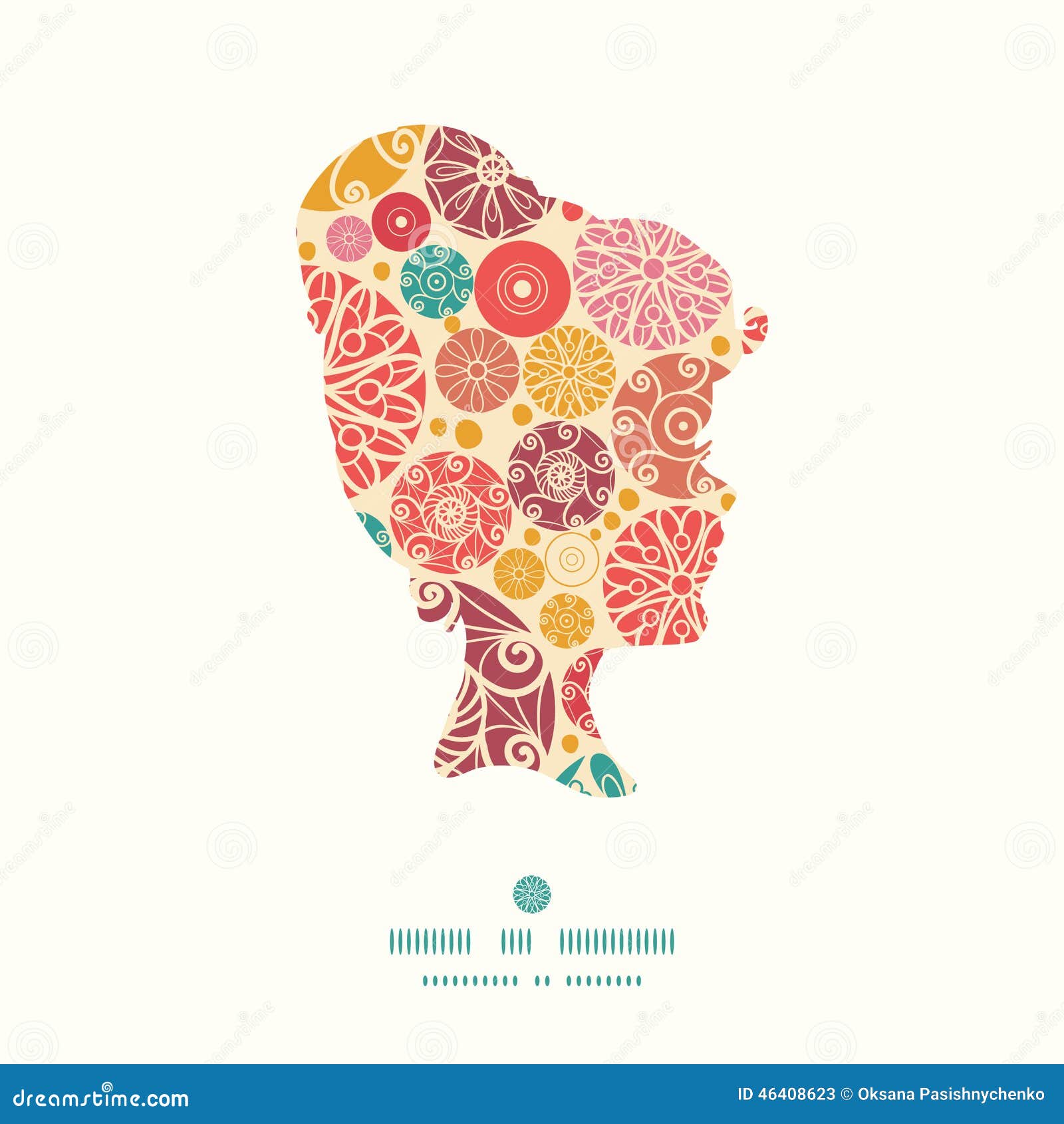 Vector Abstract Decorative Circles Girl Portrait Stock Vector ...