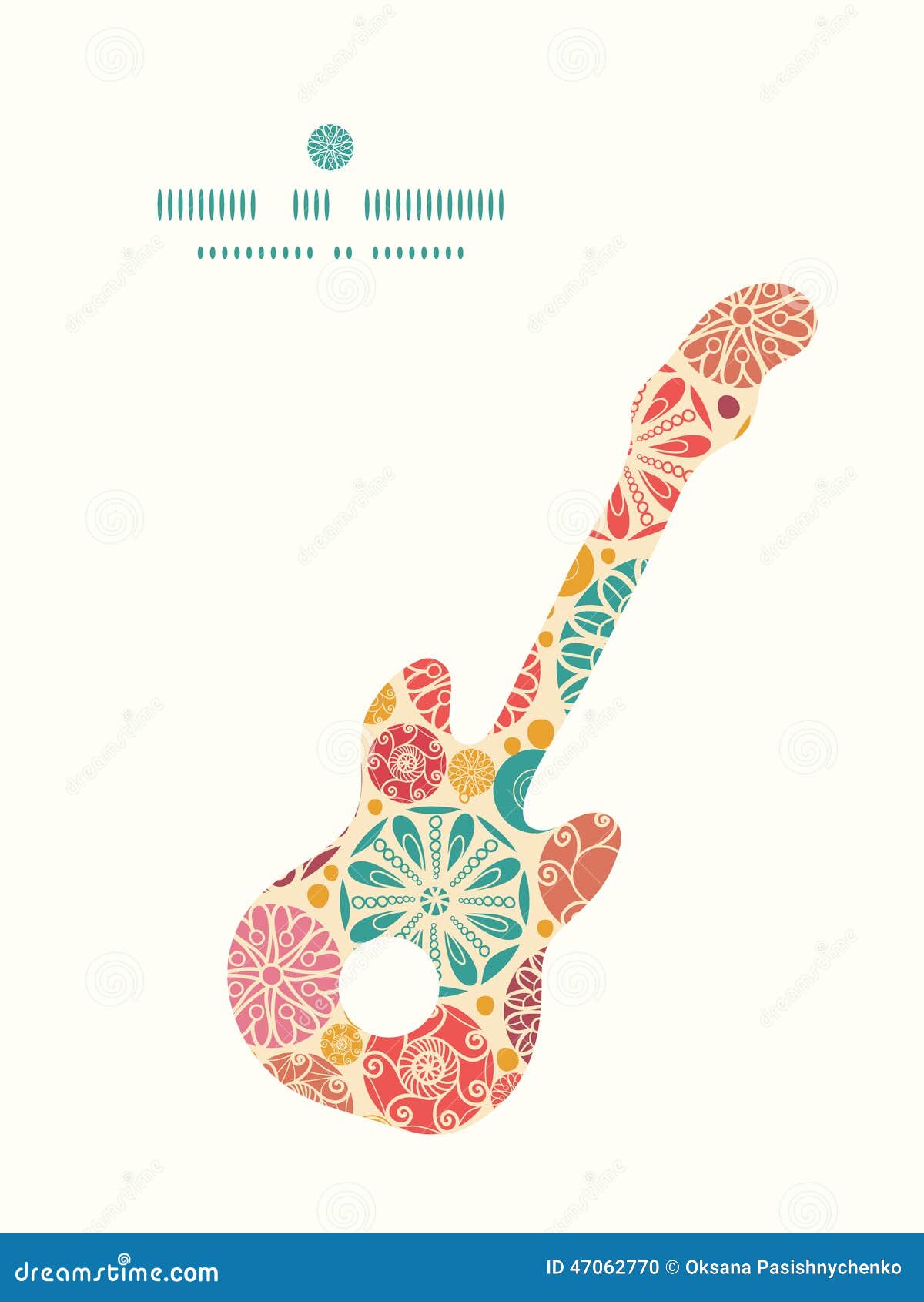 Vector Abstract Decorative Circles Guitar Music Stock Vector ...