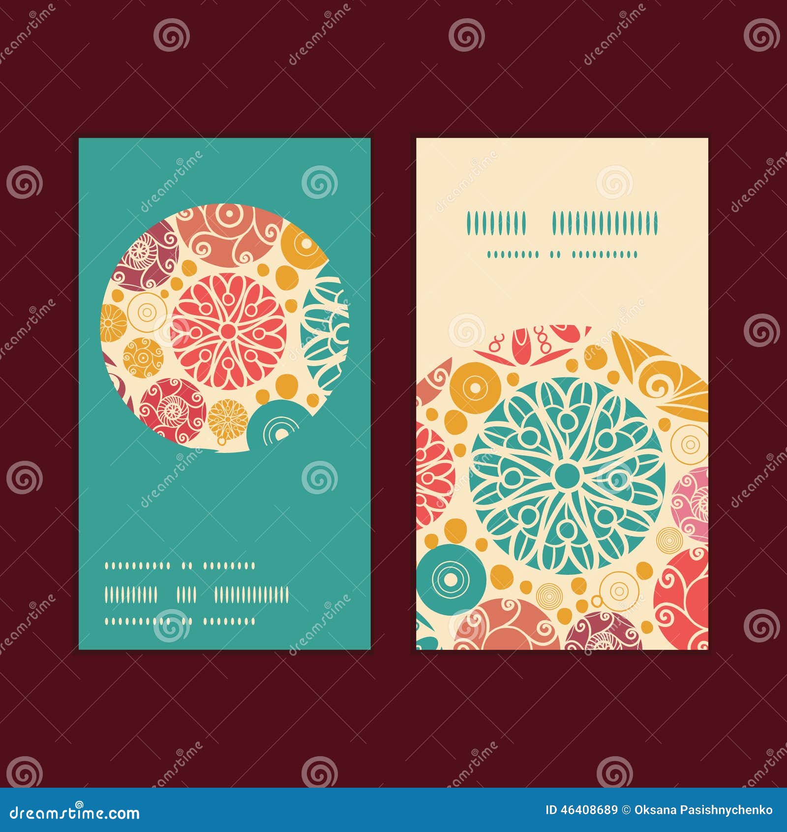 Vector Abstract Decorative Circles Vertical Round Stock Vector ...
