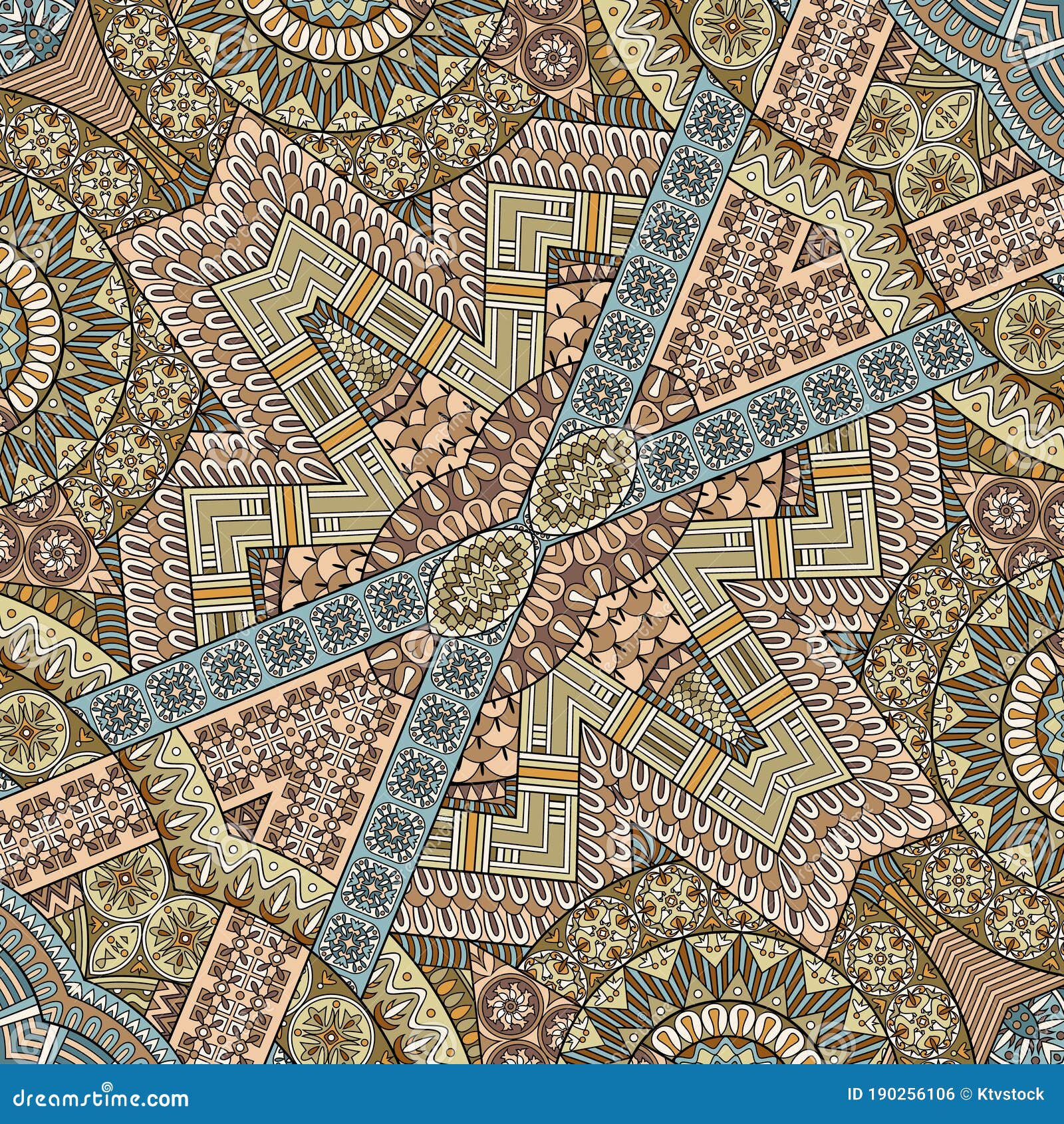 Vector Abstract Ethnic Hand Drawn Background Stock Vector ...