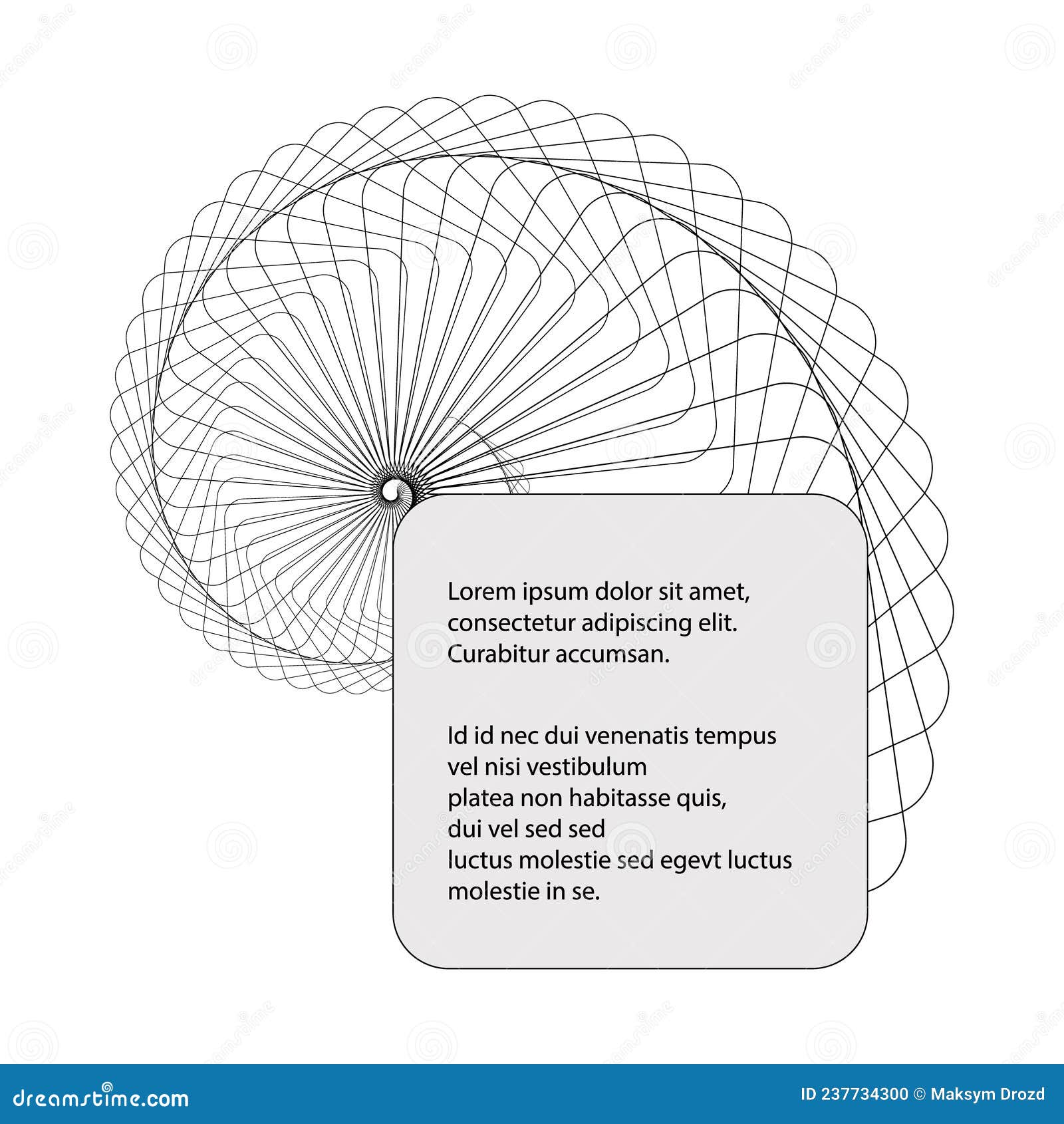 Vector Abstract Decorative Square Frame with Swirl Effect. Stock ...