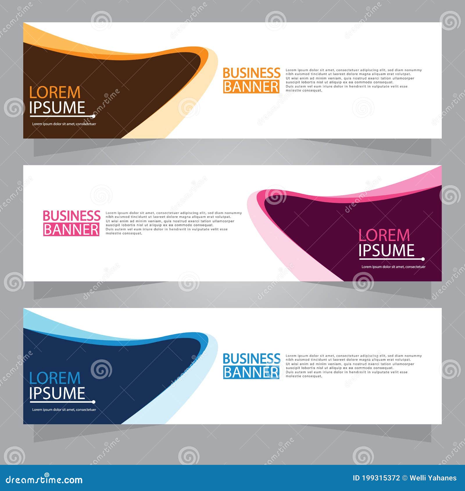 Vector Abstract Design Web Banner Template. Web Design Elements ...
