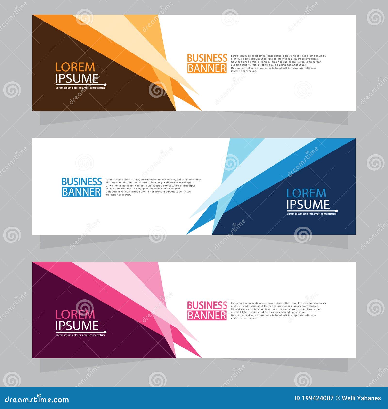 Vector Abstract Design Web Banner Template. Web Design Elements ...