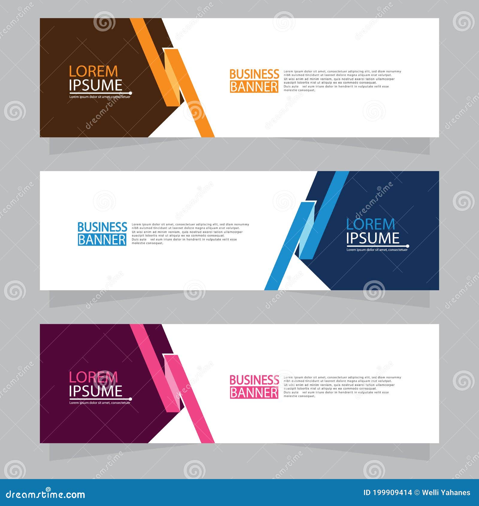 Vector Abstract Design Web Banner Template. Web Design Elements ...