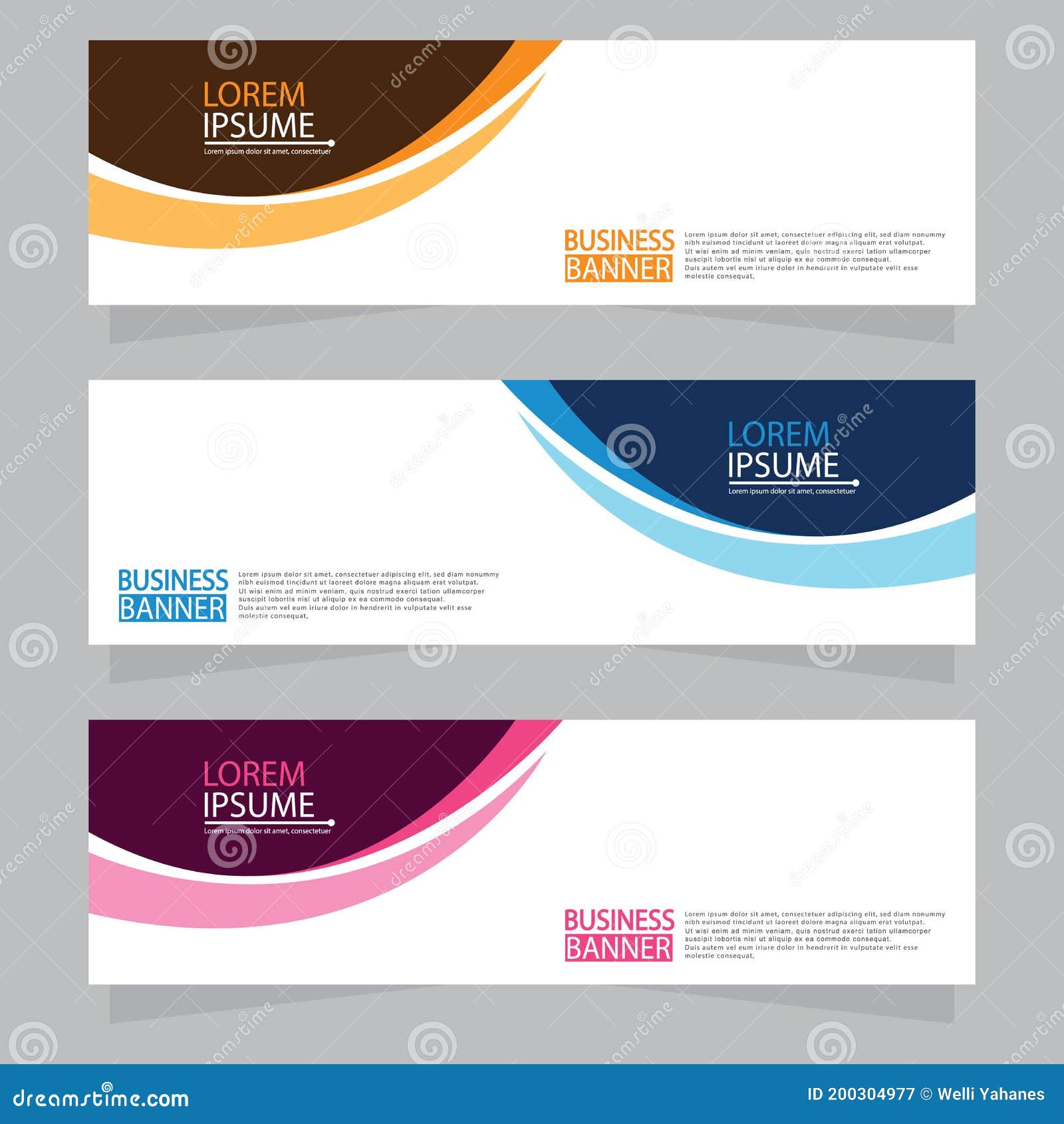 Vector Abstract Design Web Banner Template. Web Design Elements ...