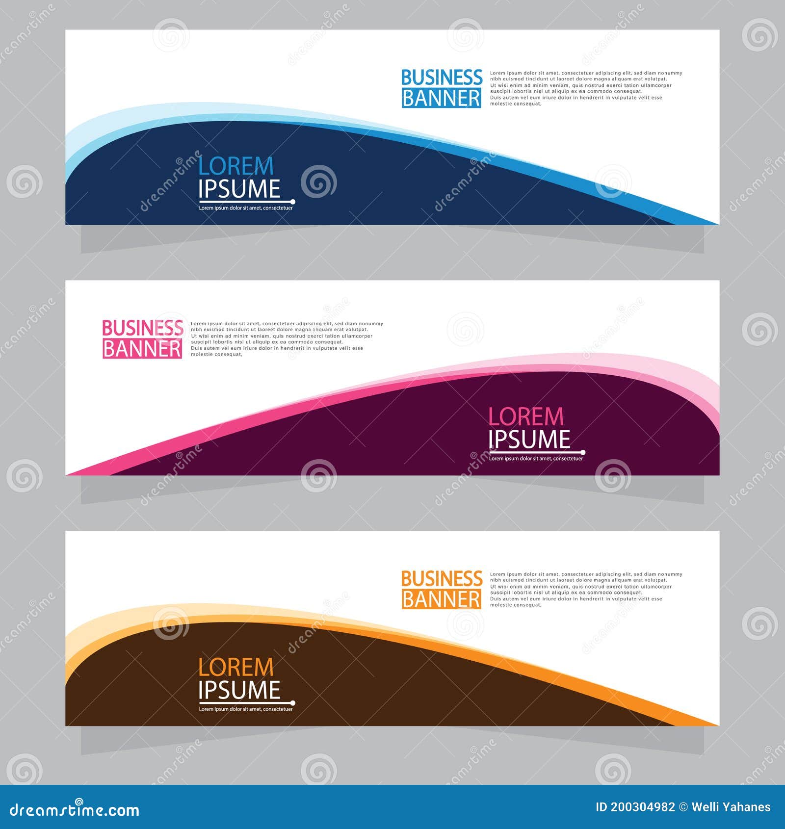 Vector Abstract Design Web Banner Template. Web Design Elements ...