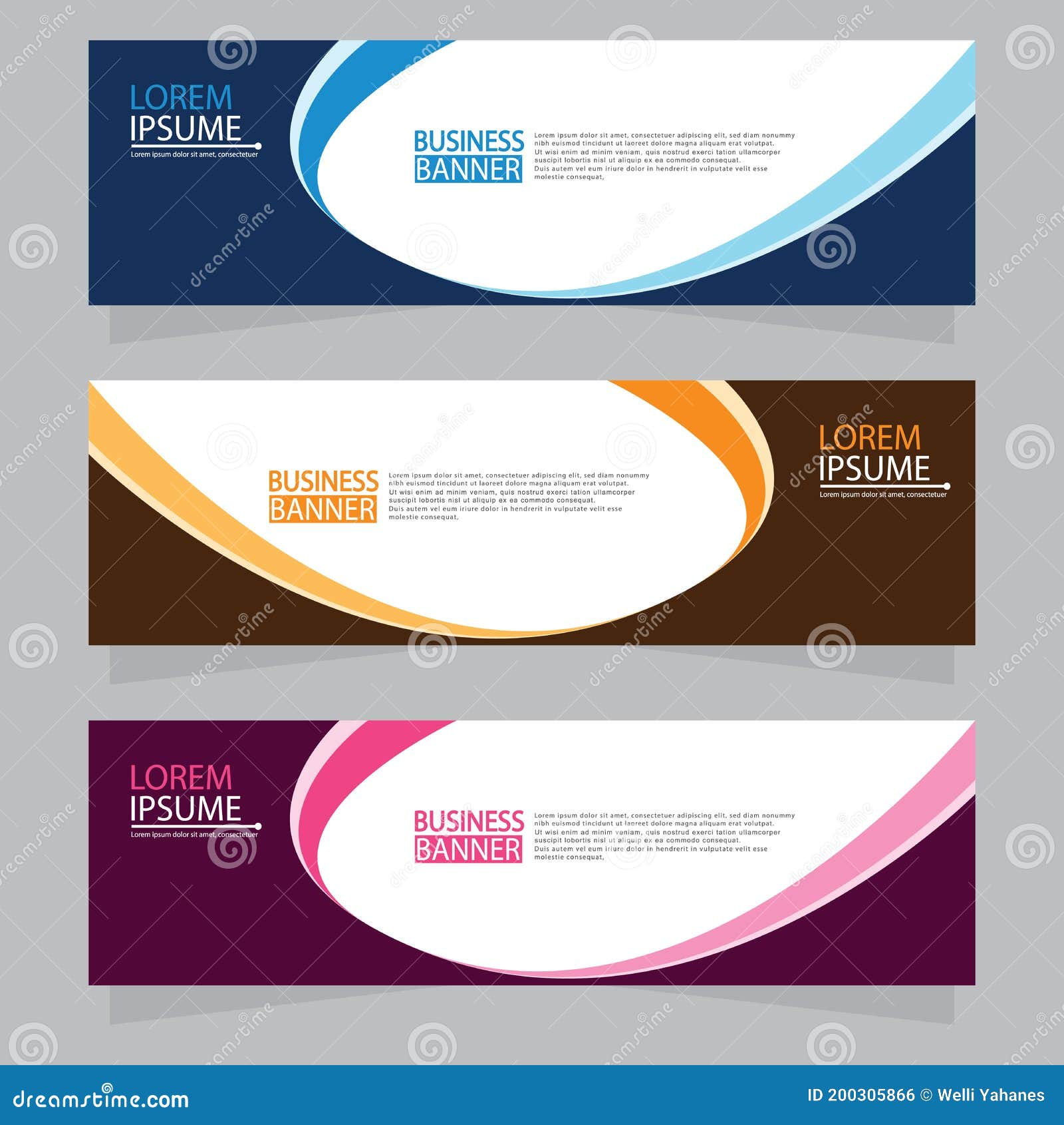 Vector Abstract Design Web Banner Template. Web Design Elements ...