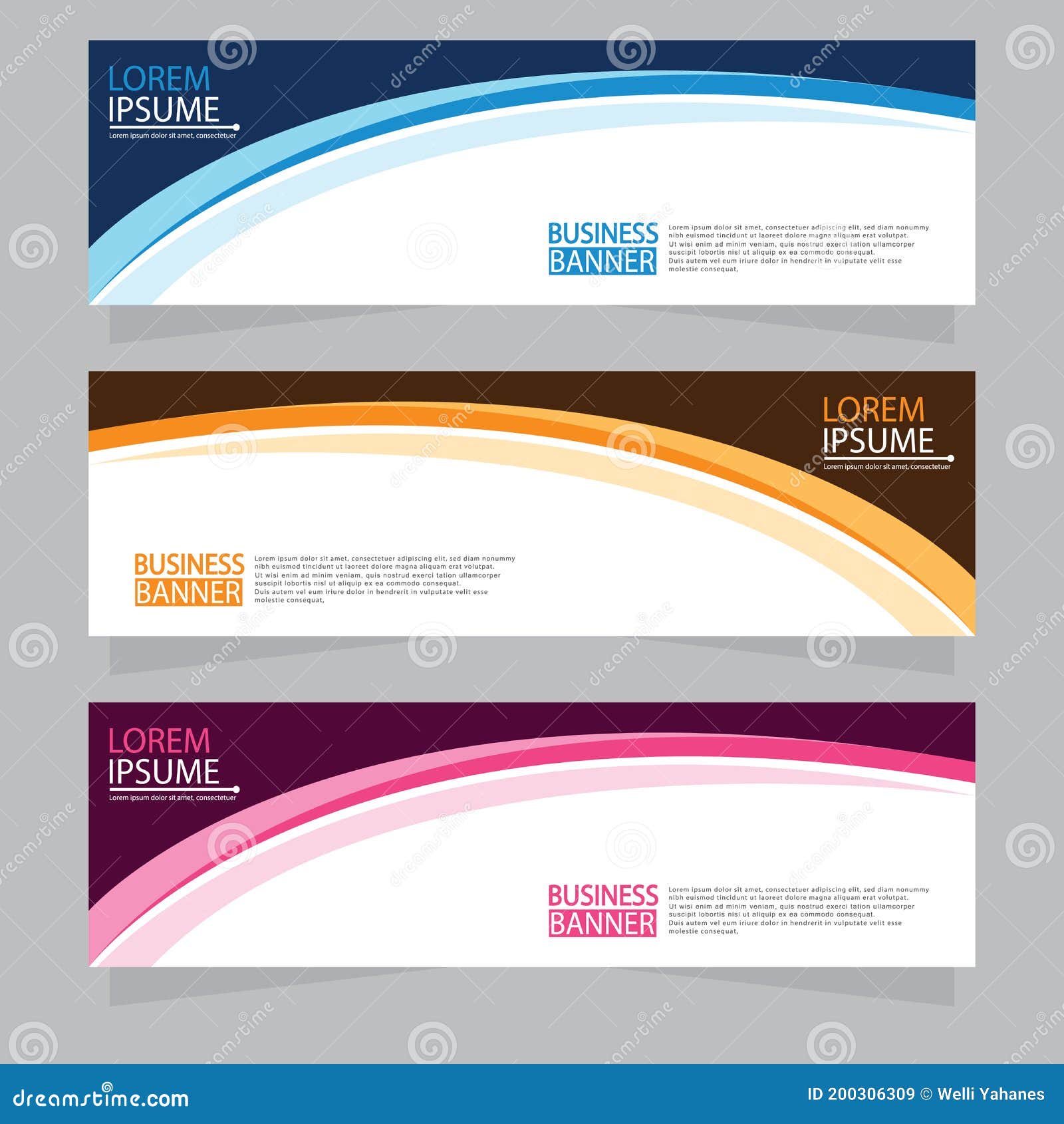 Vector Abstract Design Web Banner Template. Web Design Elements ...
