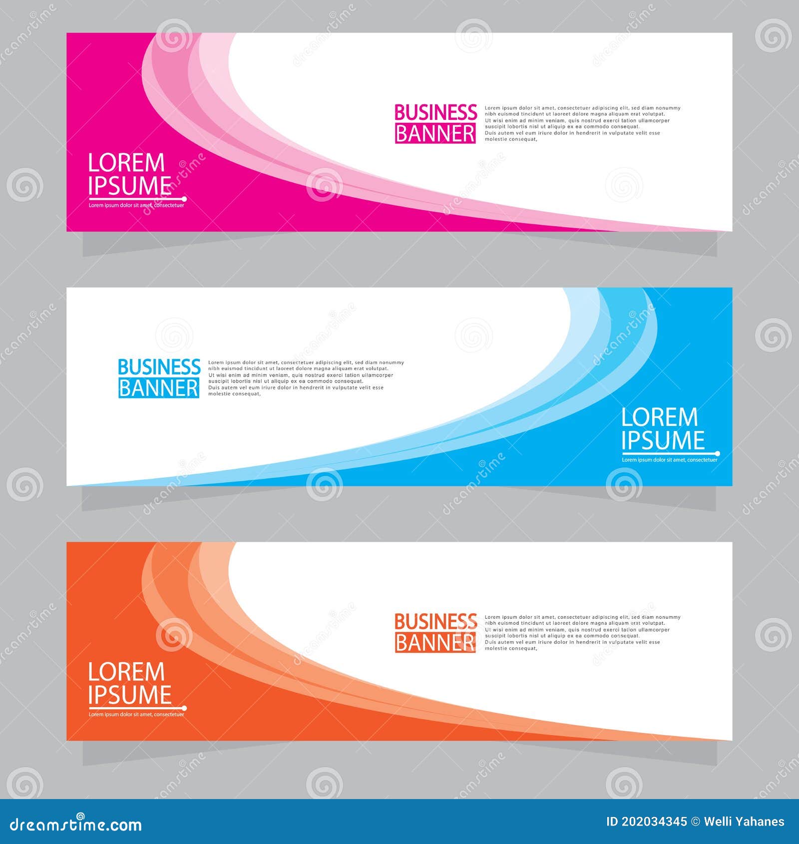 Vector Abstract Design Web Banner Template. Web Design Elements ...