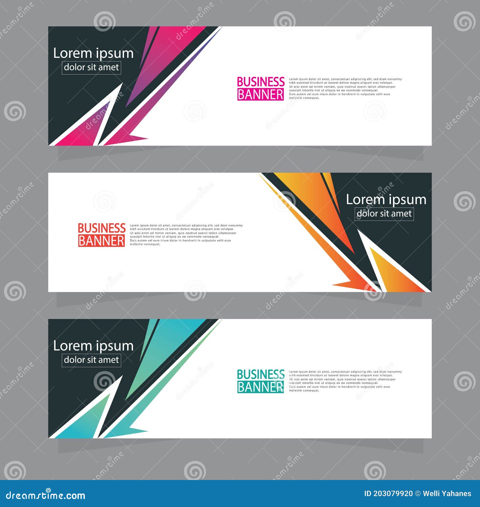Vector Abstract Design Web Banner Template. Web Design Elements ...