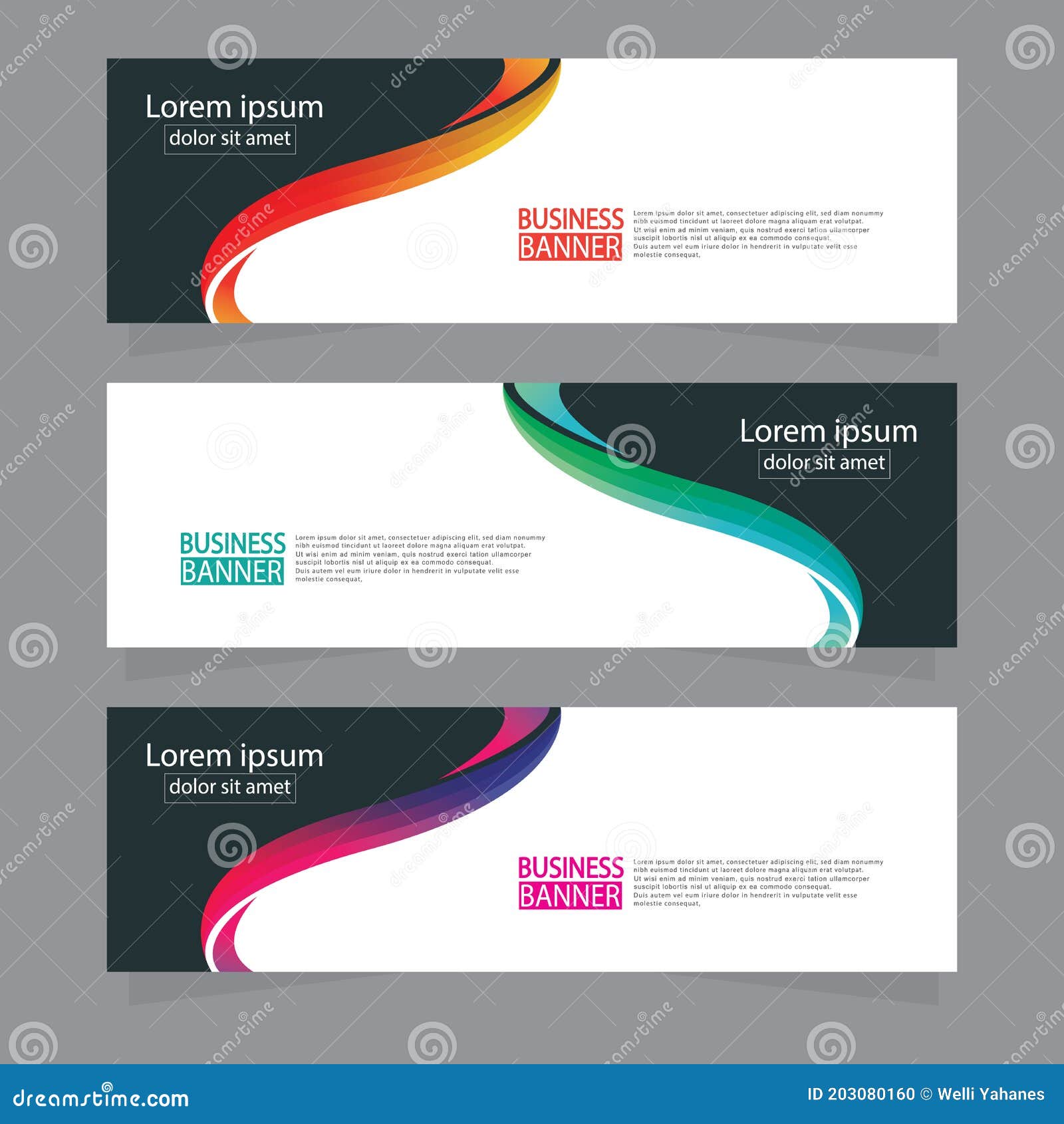 Vector Abstract Design Web Banner Template. Web Design Elements ...