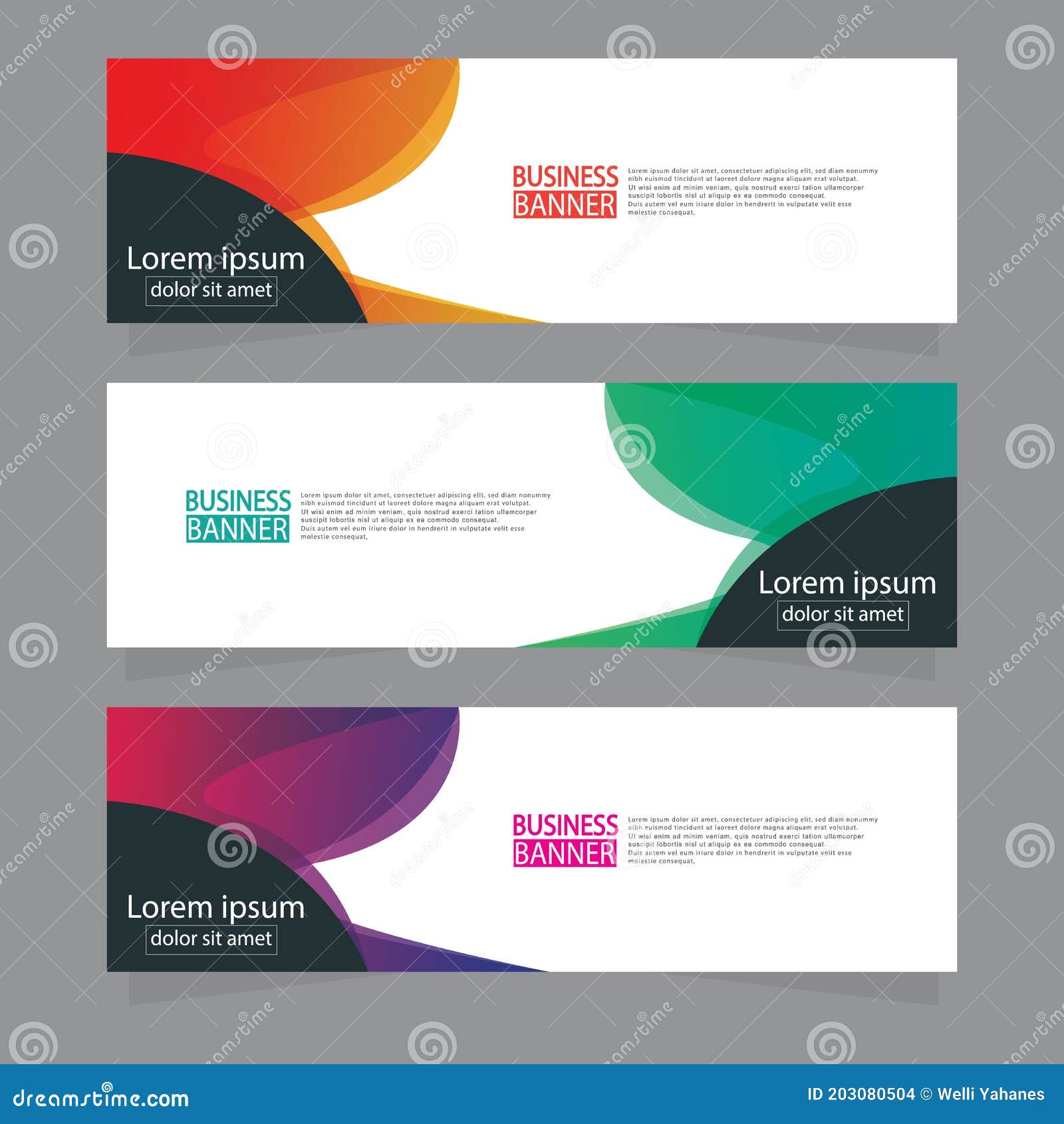 Vector Abstract Design Web Banner Template. Web Design Elements ...