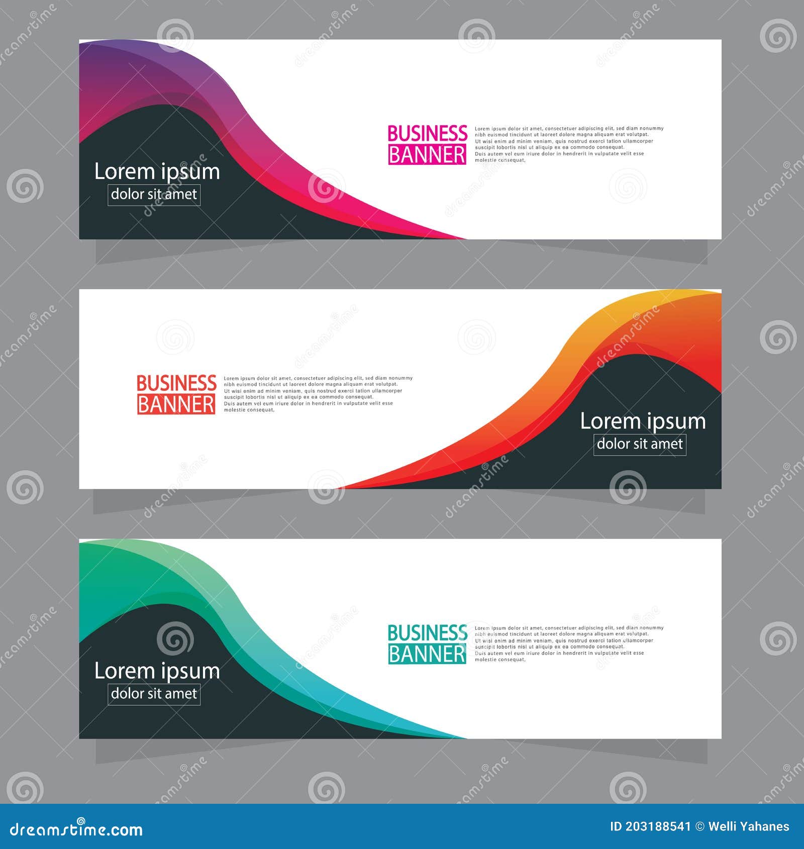 Vector Abstract Design Web Banner Template. Web Design Elements ...