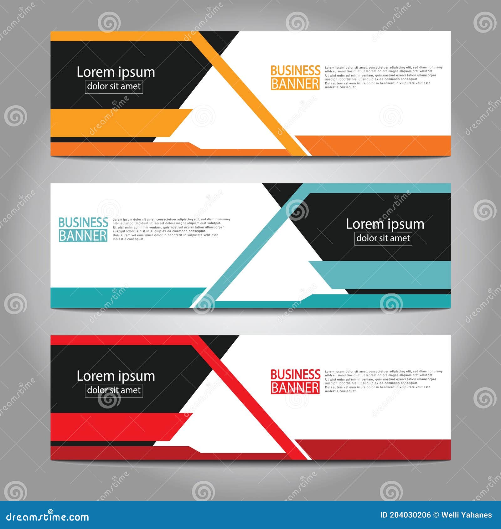 Vector Abstract Design Web Banner Template. Web Design Elements ...