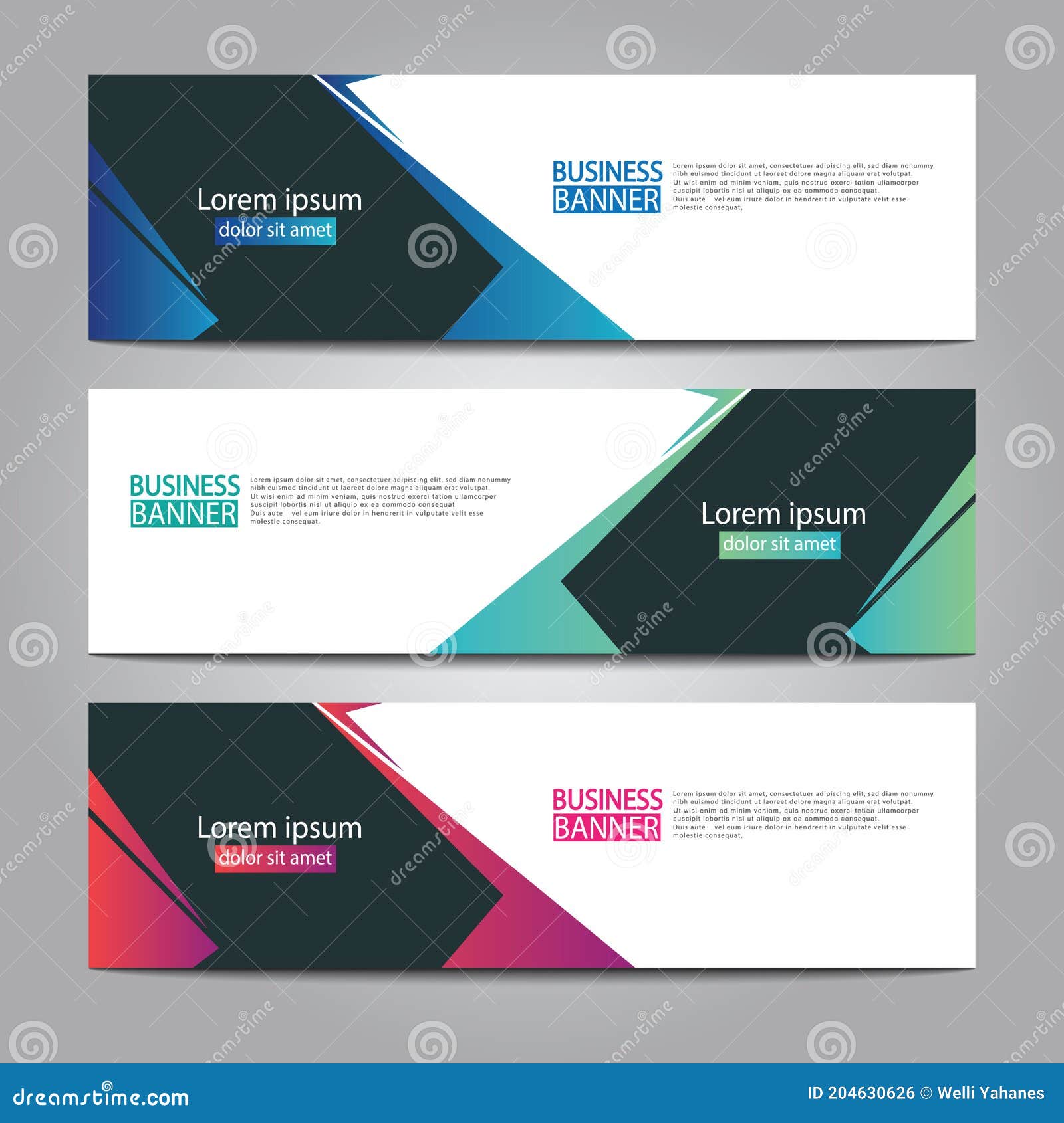 Vector Abstract Design Web Banner Template. Web Design Elements ...