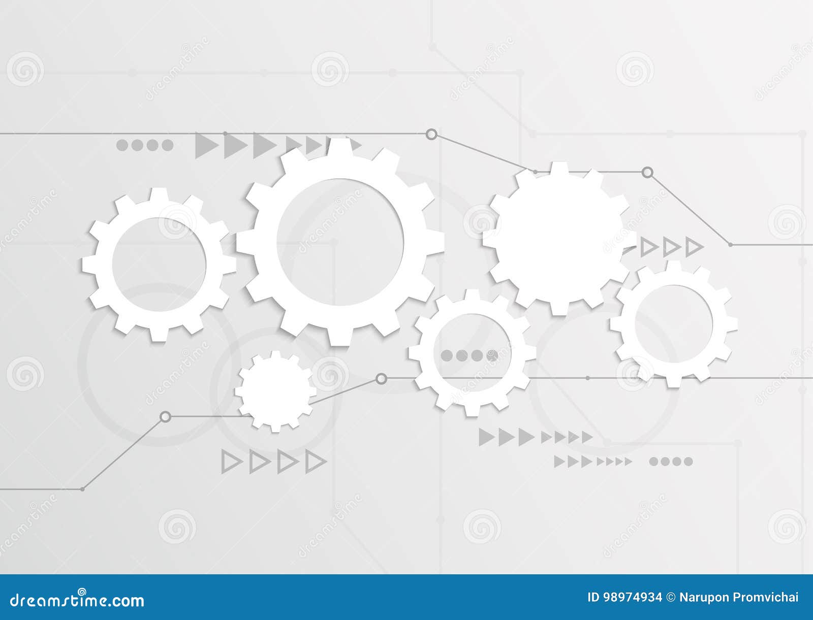 Vector Abstract Design, White Gear Wheel on White Background. Stock ...