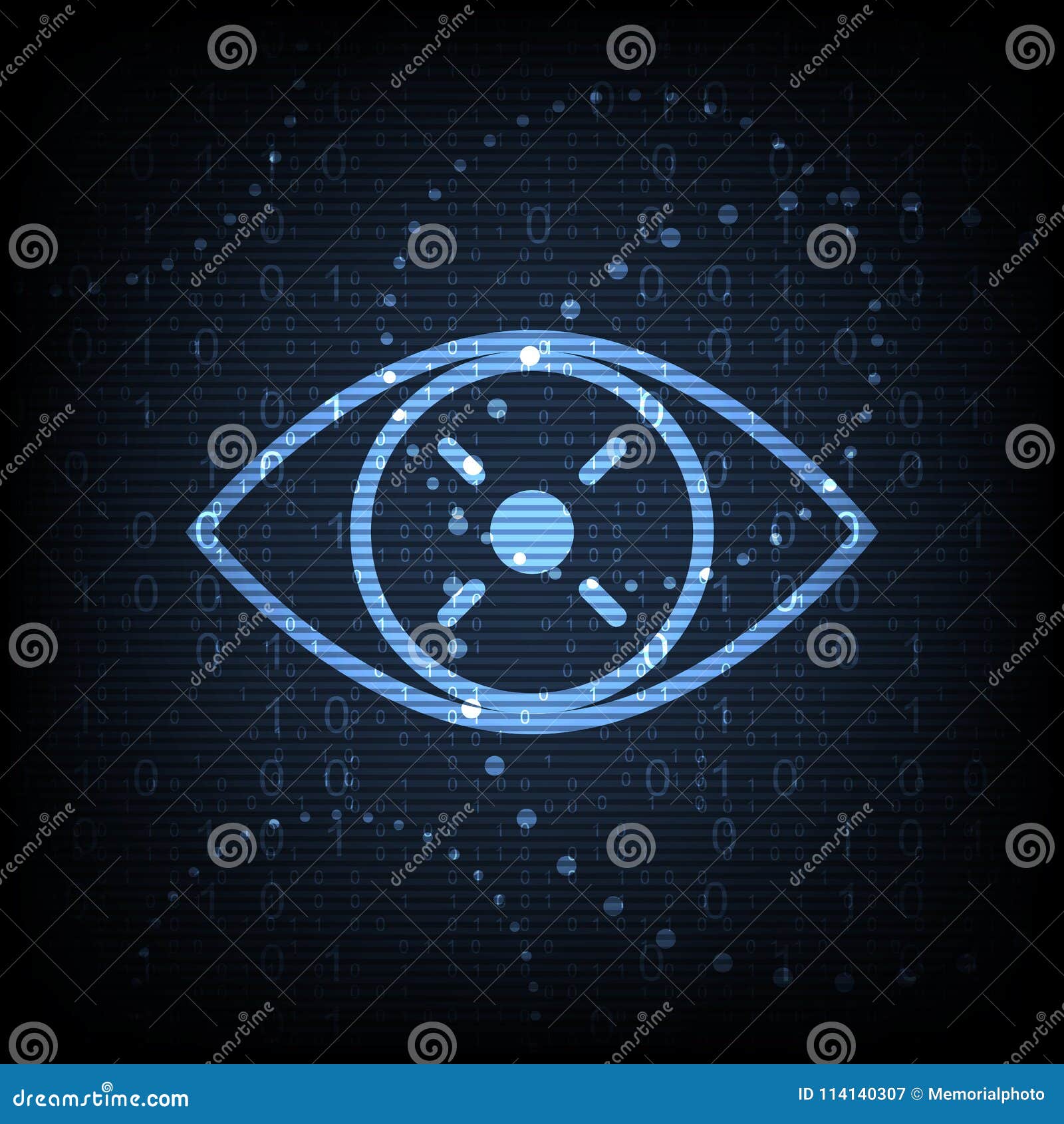 Abstract Digital Technology Eye Symbol Security Concept Stock Vector ...