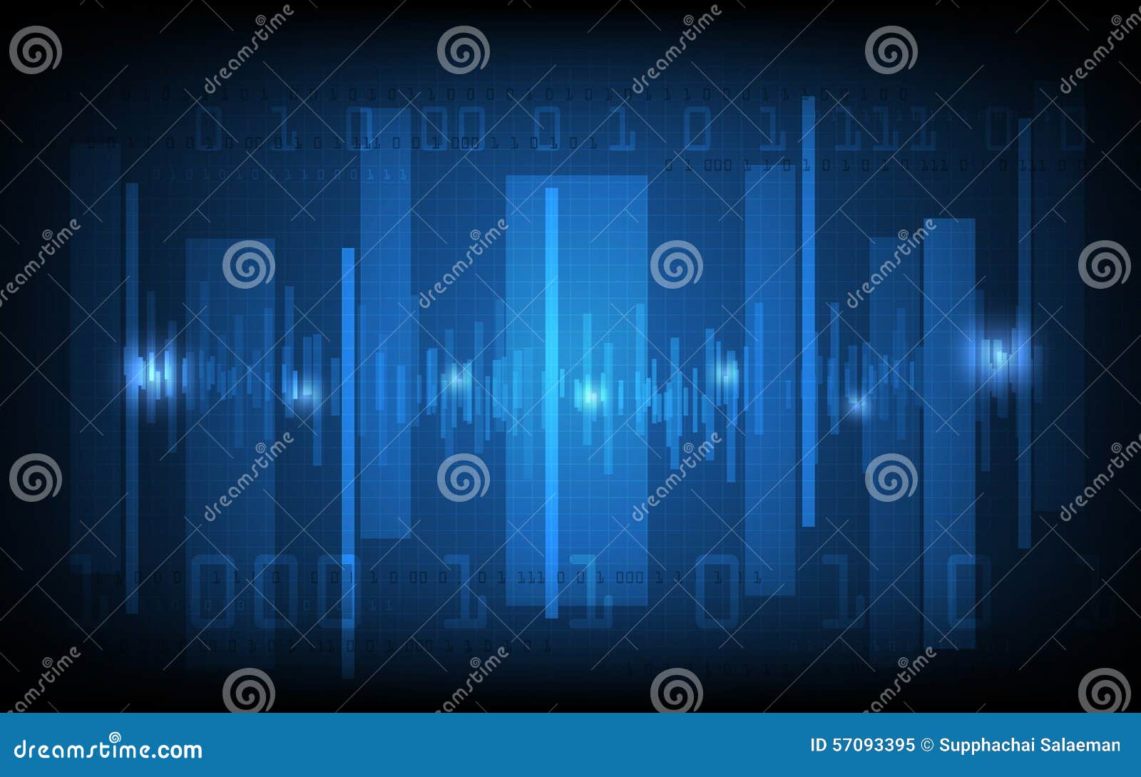 Vector Abstract Digital Wave and Hi Tech Pattern Background Stock ...