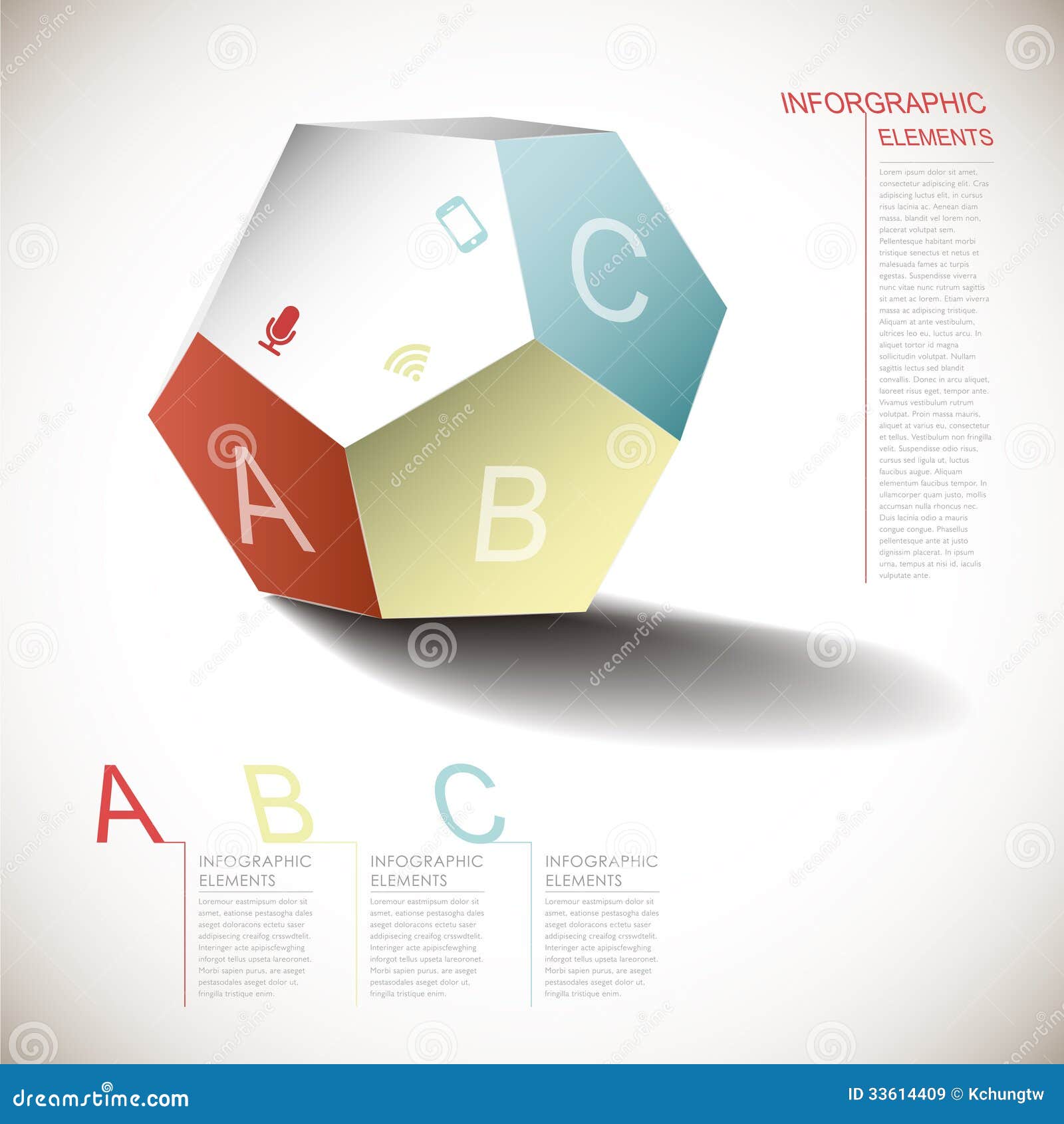 Vector Abstract Dimensional Pentagon Infographics Stock Vector ...