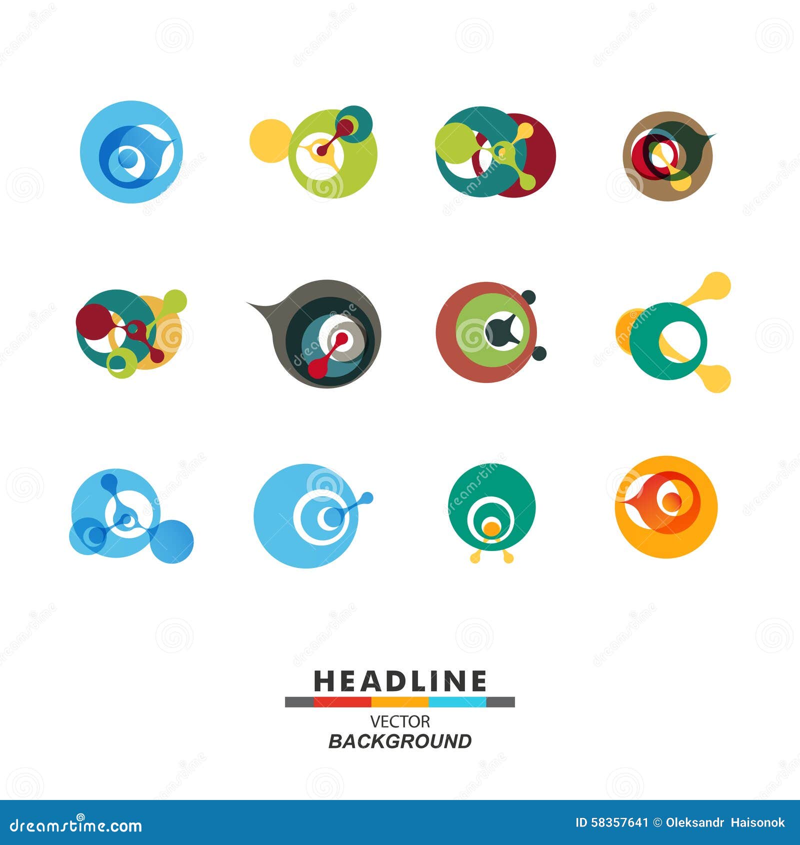 Vector Abstract DNA Molecule Color Design Icon Stock Vector ...