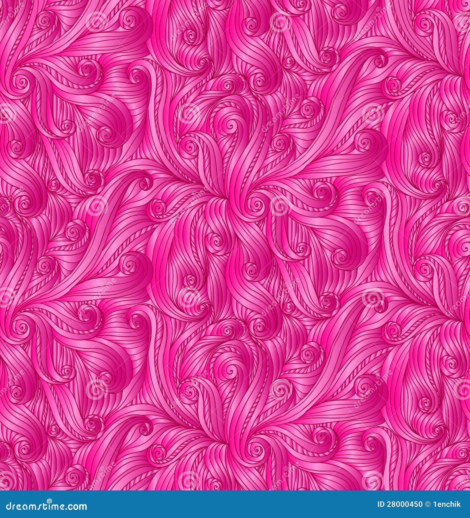 Vector Abstract Doodle Curves Seamless Pattern Stock Illustration ...