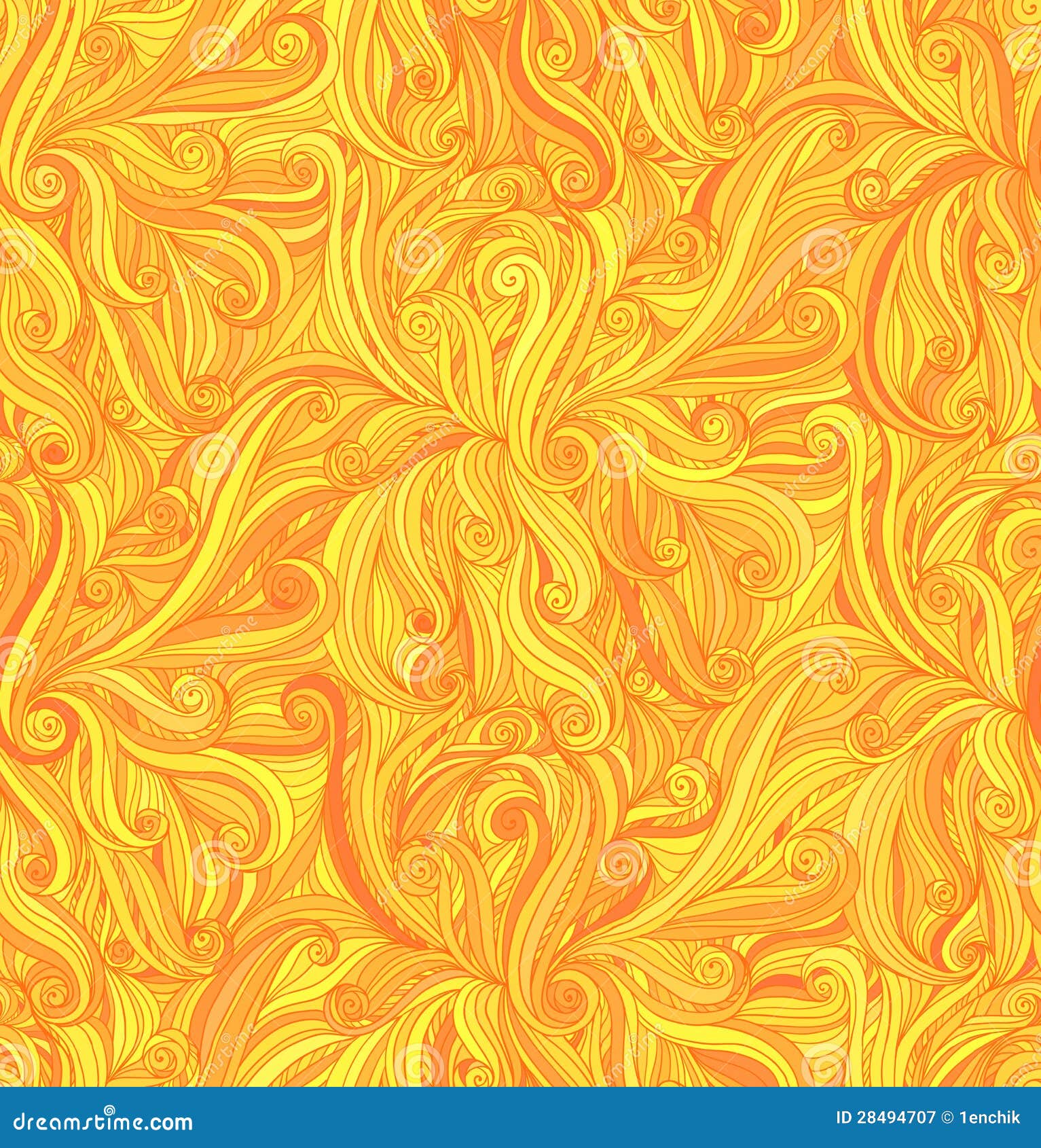 Vector Abstract Doodle Curves Seamless Pattern Stock Vector ...