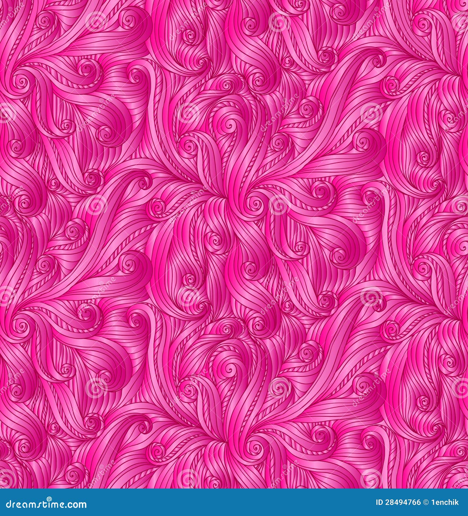 Vector Abstract Doodle Curves Seamless Pattern Stock Vector ...