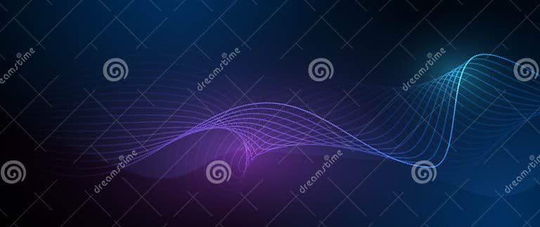Vector Abstract Dynamic, Wave Particle and Dot. Illustration Technology ...
