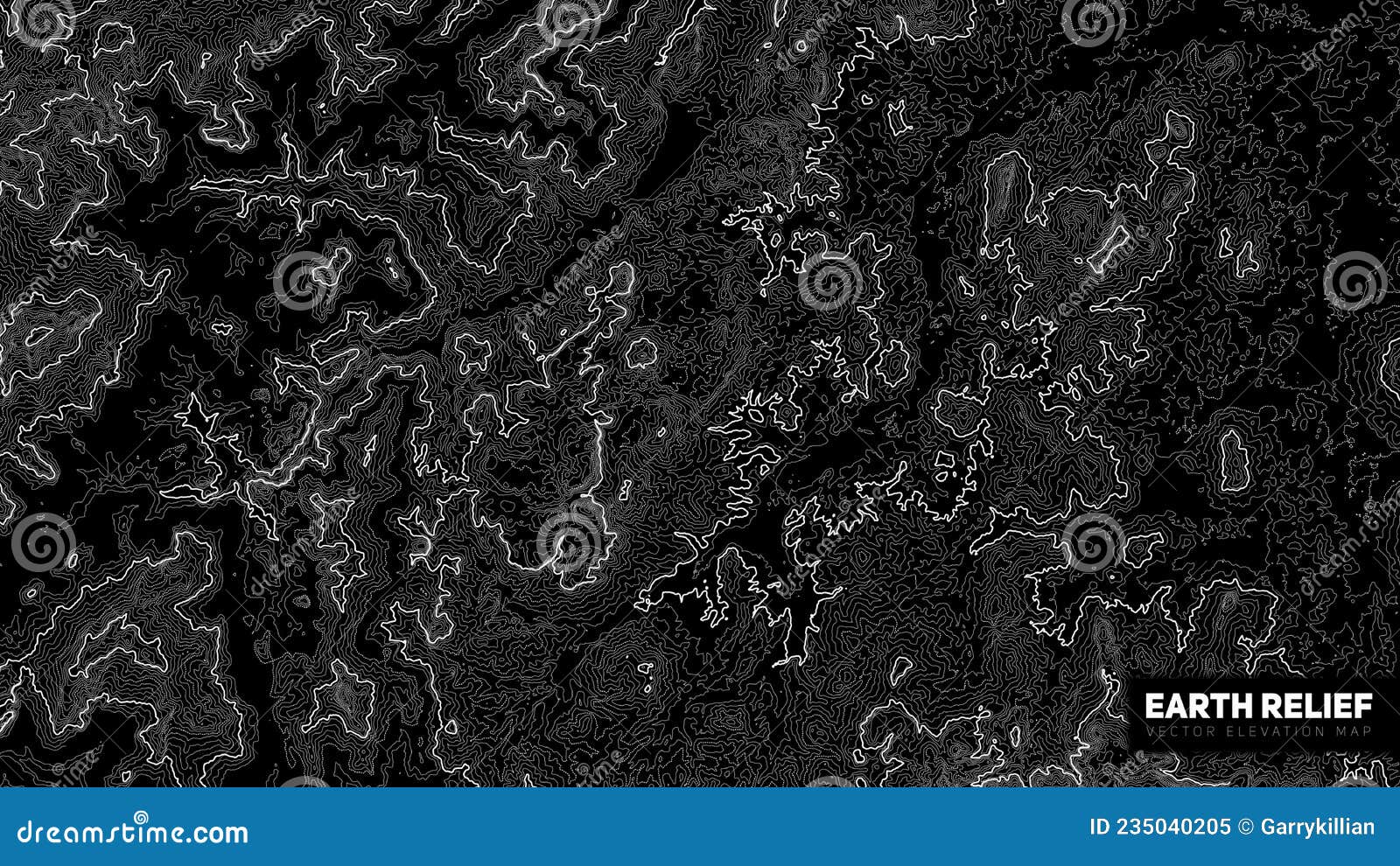 Vector Abstract Earth Relief Map. Generated Conceptual Elevation Map ...