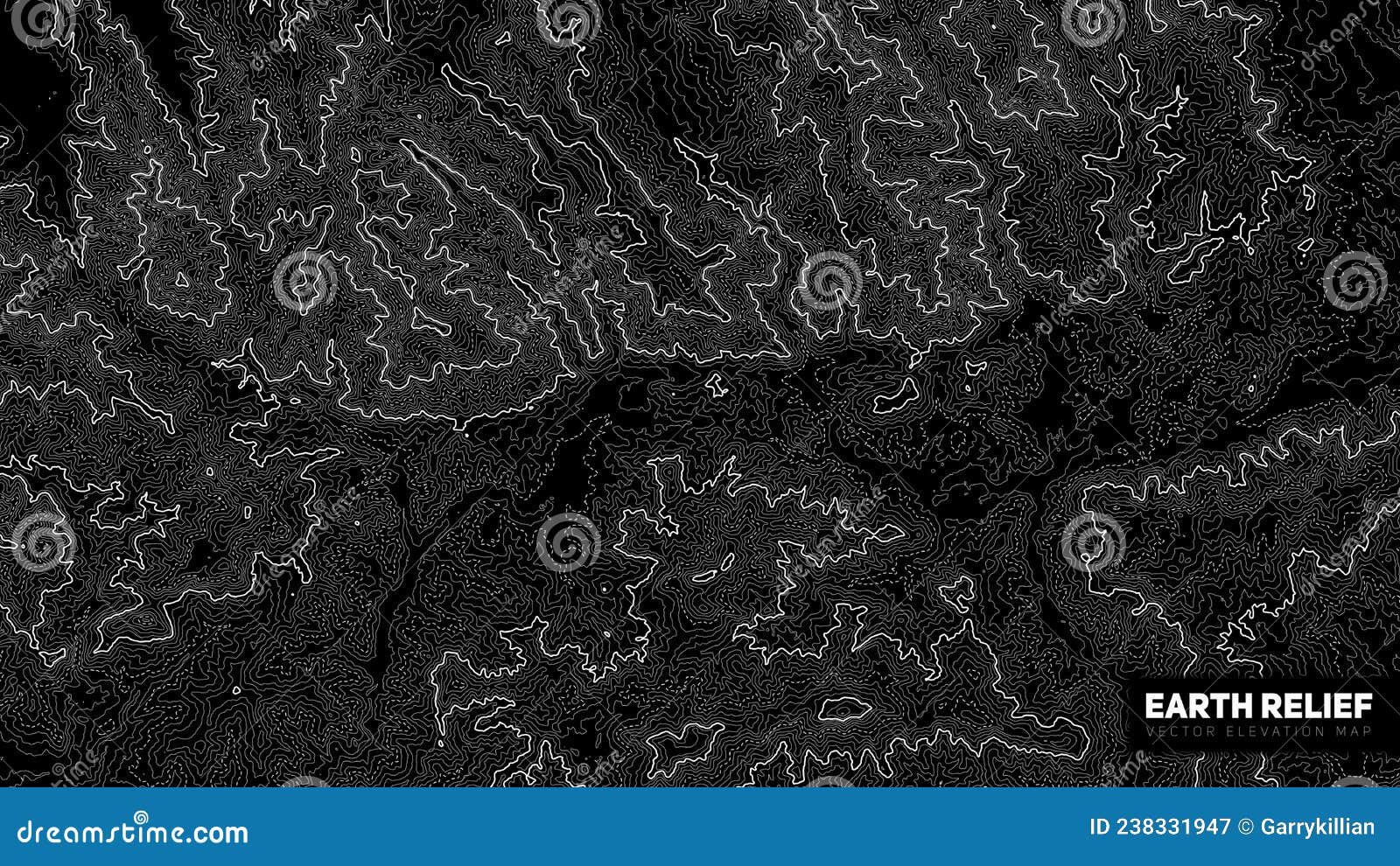 Vector Abstract Earth Relief Map. Generated Conceptual Elevation Map ...
