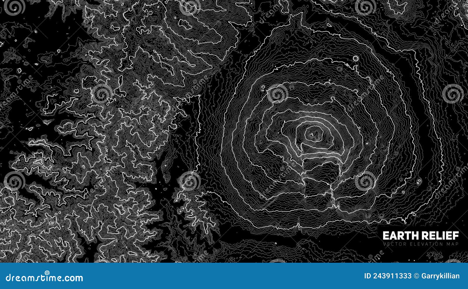 Vector Abstract Earth Relief Map. Generated Conceptual Elevation Map ...