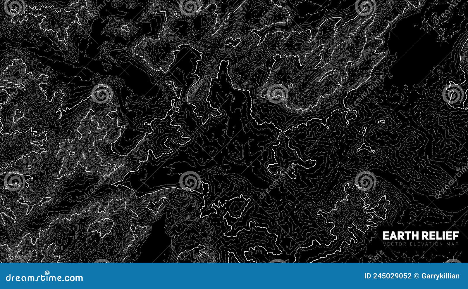 Vector Abstract Earth Relief Map. Generated Conceptual Elevation Map ...