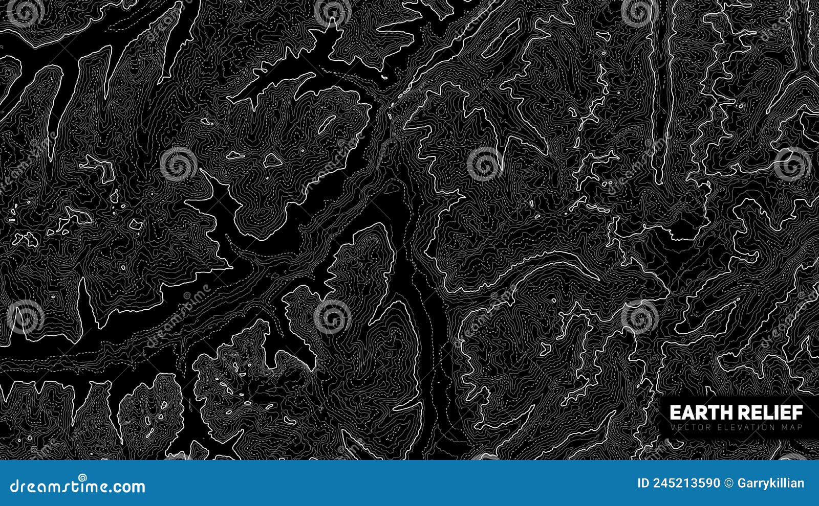 Vector Abstract Earth Relief Map. Generated Conceptual Elevation Map ...