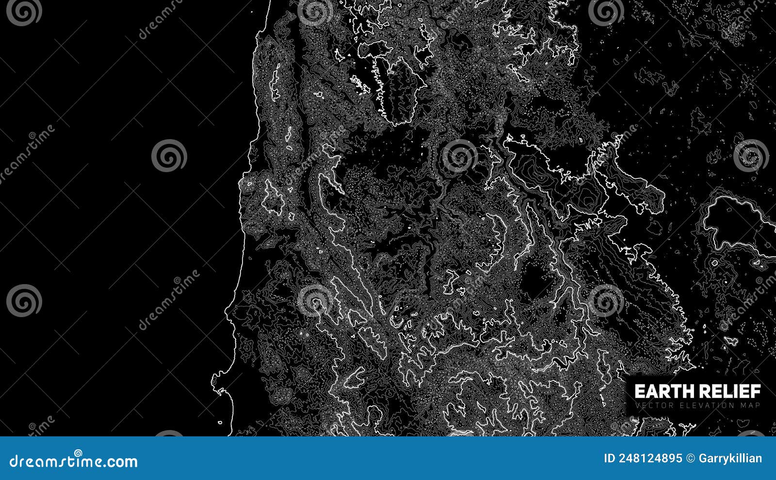 Vector Abstract Earth Relief Map. Generated Conceptual Elevation Map ...