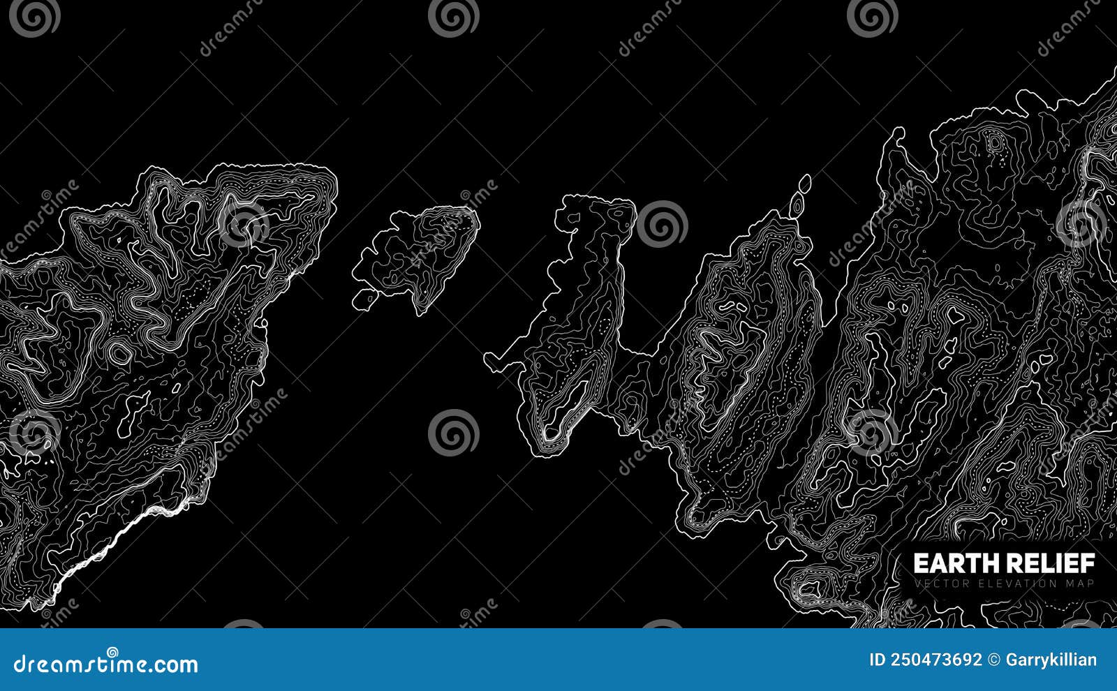 Vector Abstract Earth Relief Map. Generated Conceptual Elevation Map ...