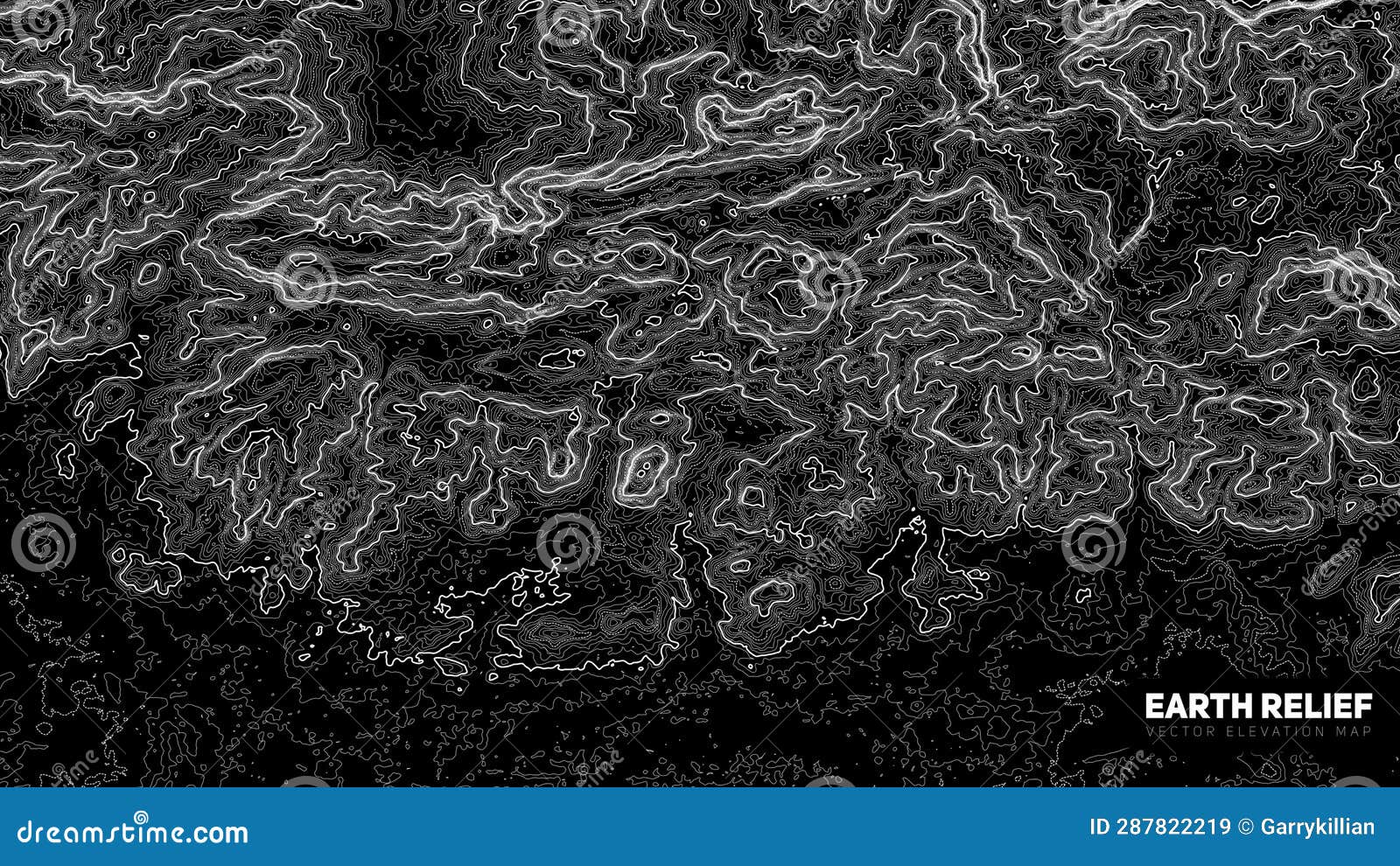 Vector Abstract Earth Relief Map. Generated Conceptual Elevation Map ...