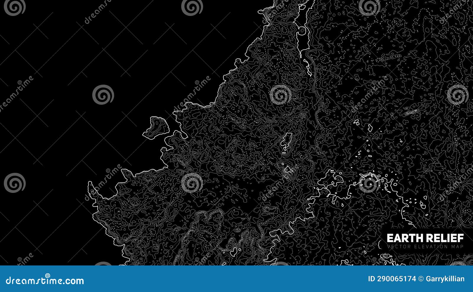 Vector Abstract Earth Relief Map. Generated Conceptual Elevation Map ...