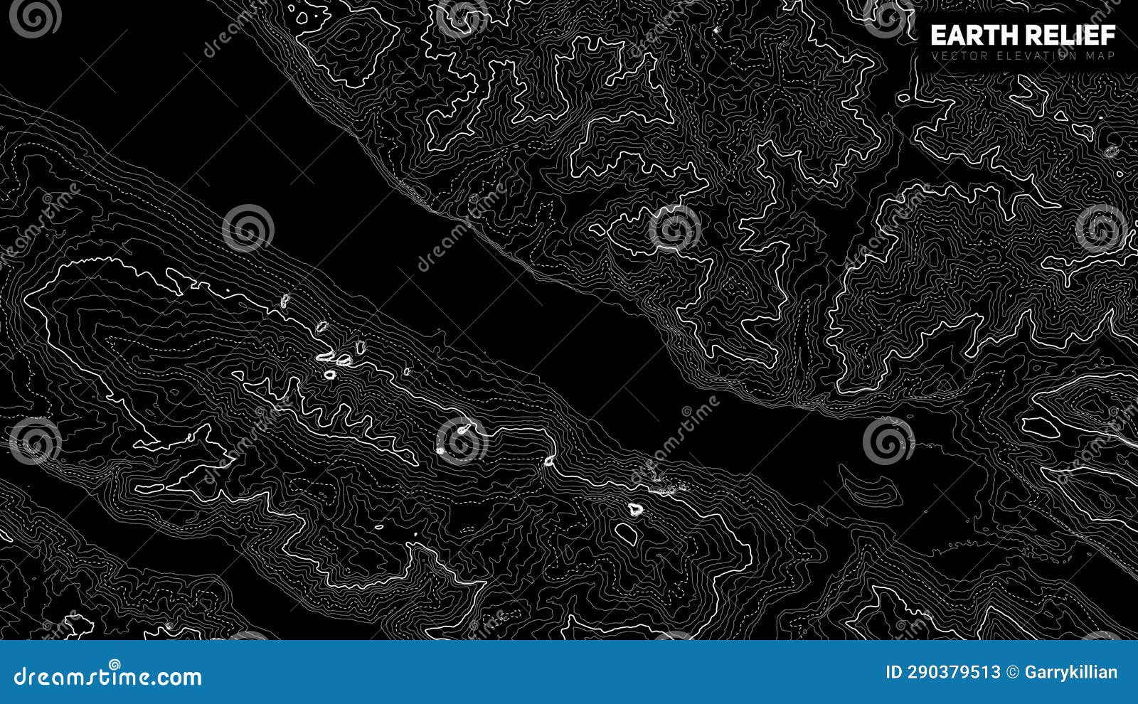 Vector Abstract Earth Relief Map. Generated Conceptual Elevation Map ...