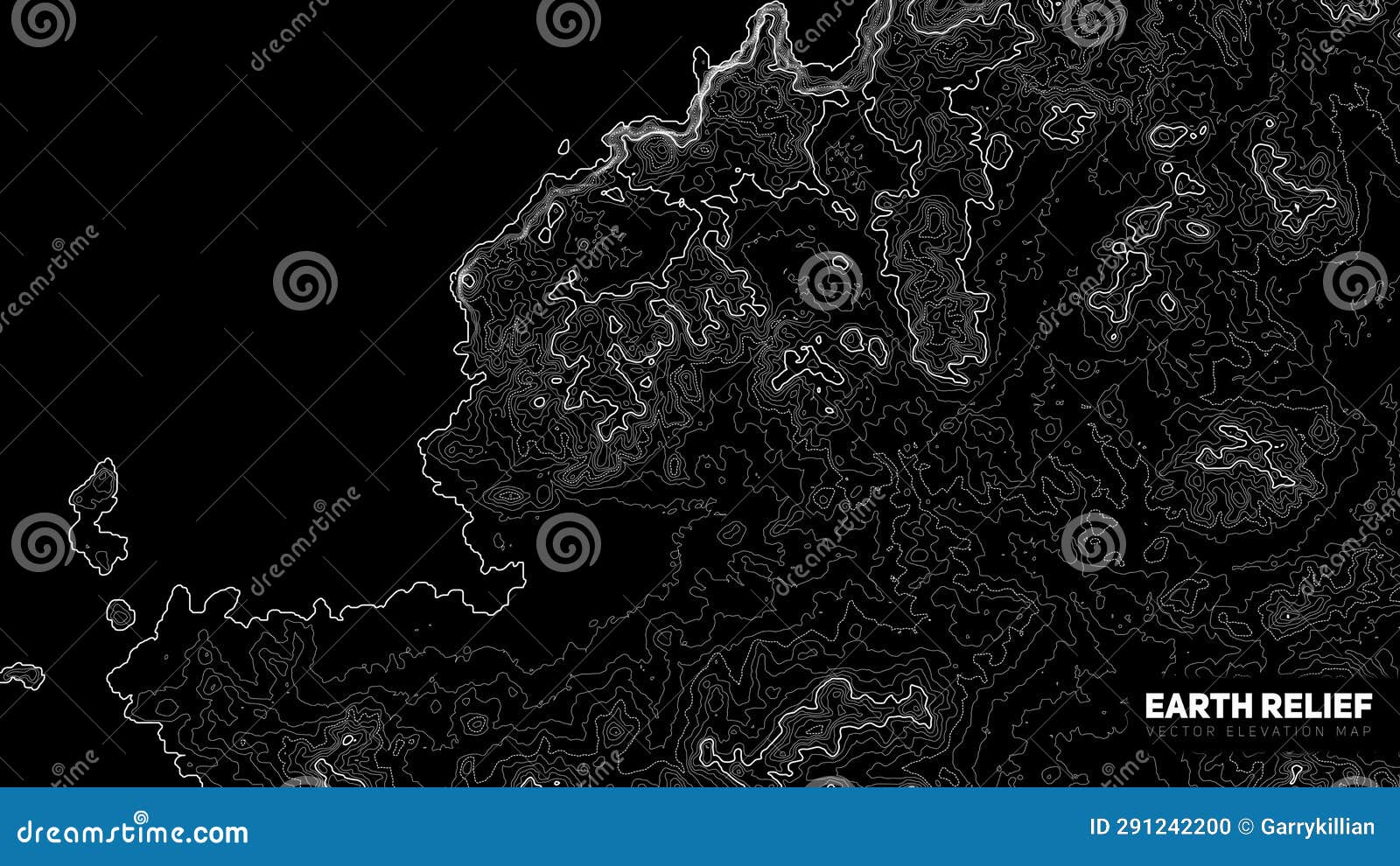 Vector Abstract Earth Relief Map. Generated Conceptual Elevation Map ...