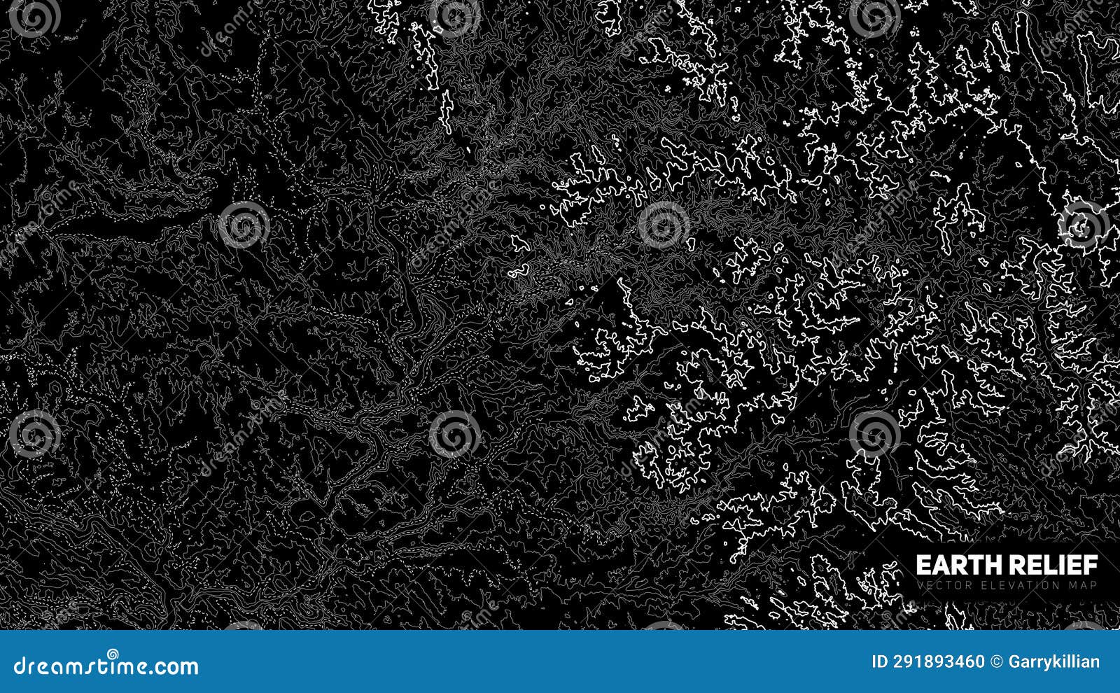 Vector Abstract Earth Relief Map. Generated Conceptual Elevation Map ...